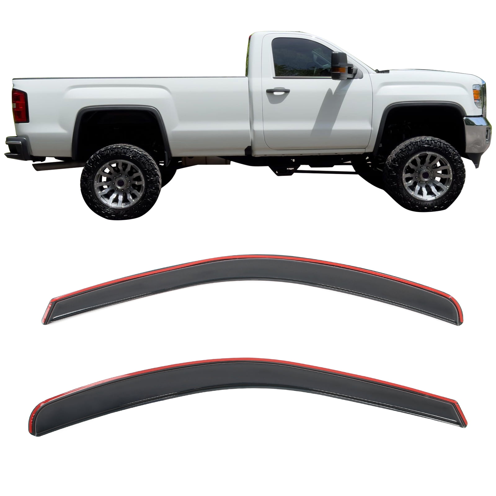Ikon Motorsports In-Channel Window Visors for 2019-2025 GMC Sierra 1500 ...