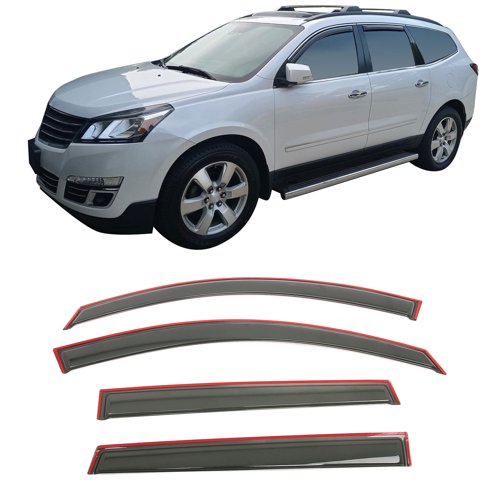 Ikon Motorsports In-Channel Window Visors for 2009-2017 Chevy Traverse ...