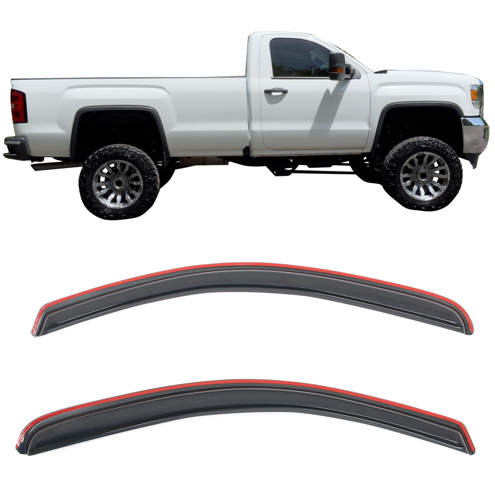 Ikon Motorsports In-Channel Window Visors for 2014-2019 Chevy Silverado ...
