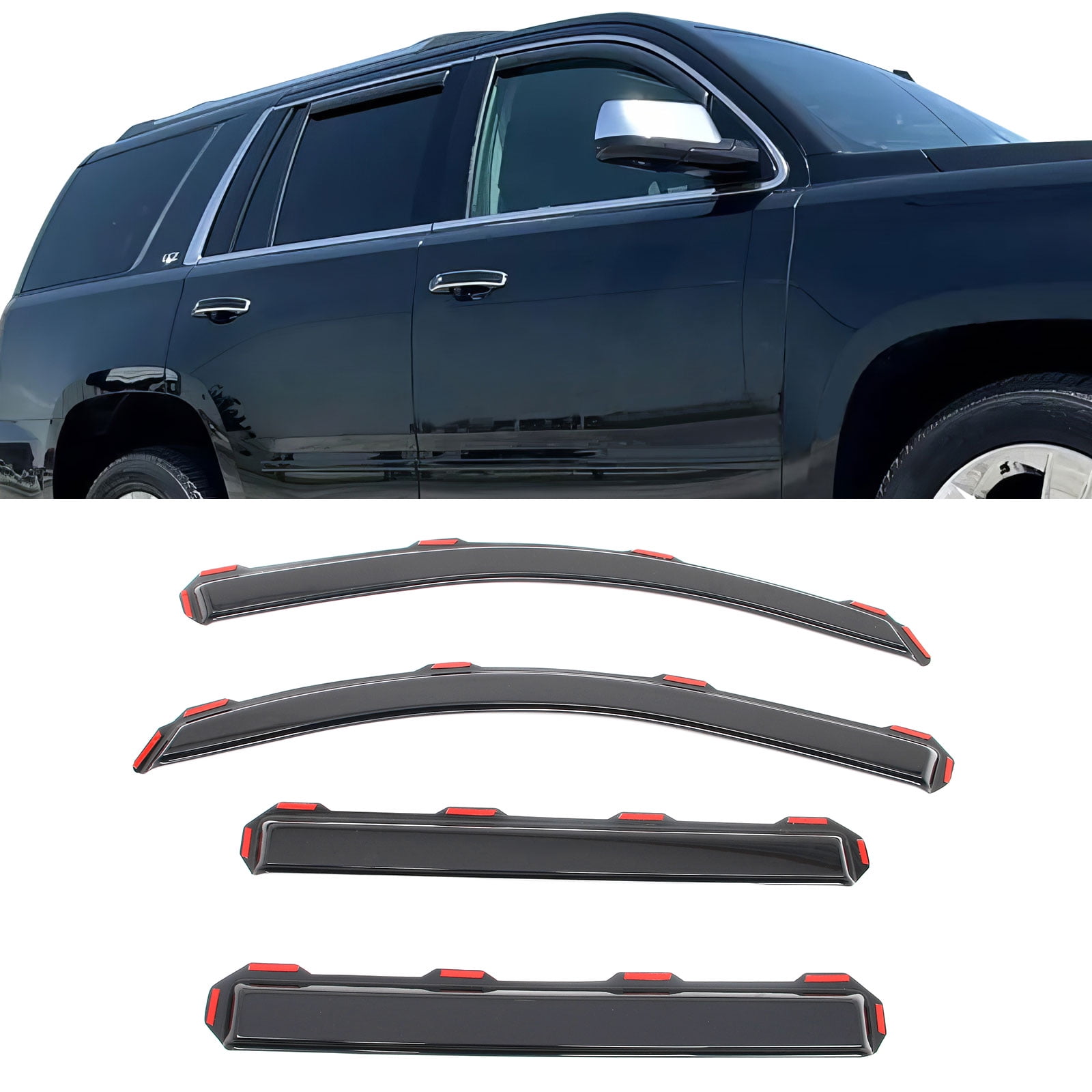 Ikon Motorsports In-Channel Window Visors for 2015-2020 Cadillac ...