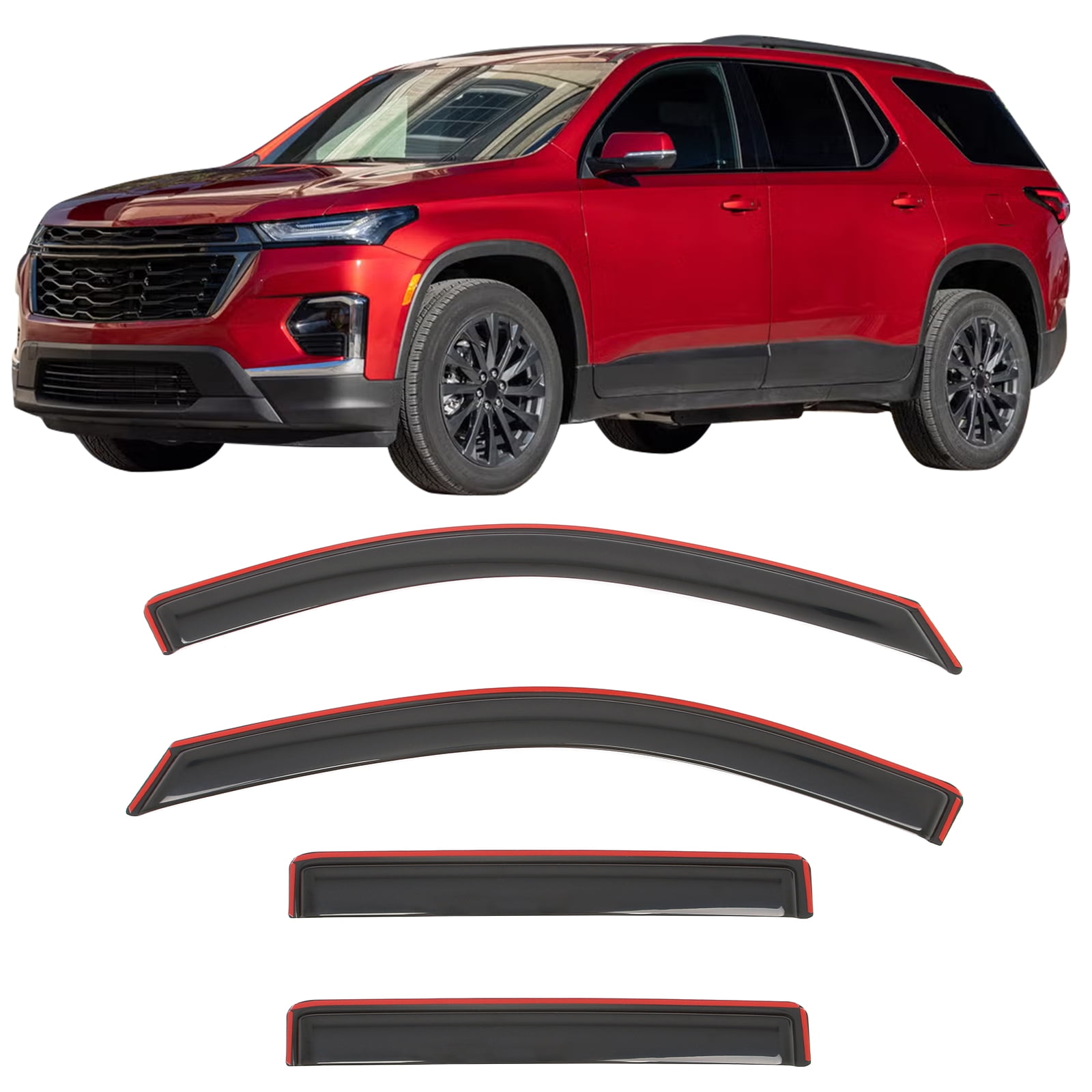 Ikon Motorsports In-Channel Window Visors for 2018-2023 Chevy Traverse ...