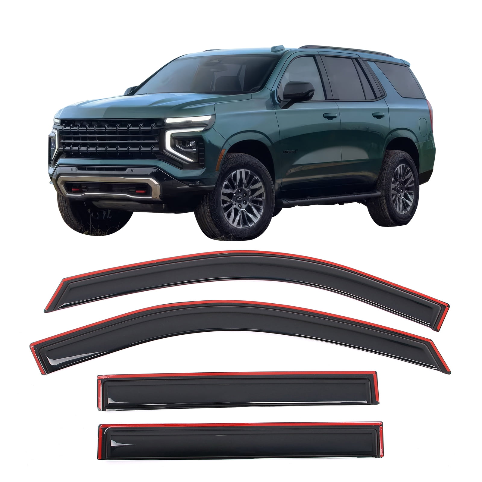 Ikon Motorsports In-Channel Window Visors for 2021-2025 Chevy Tahoe ...