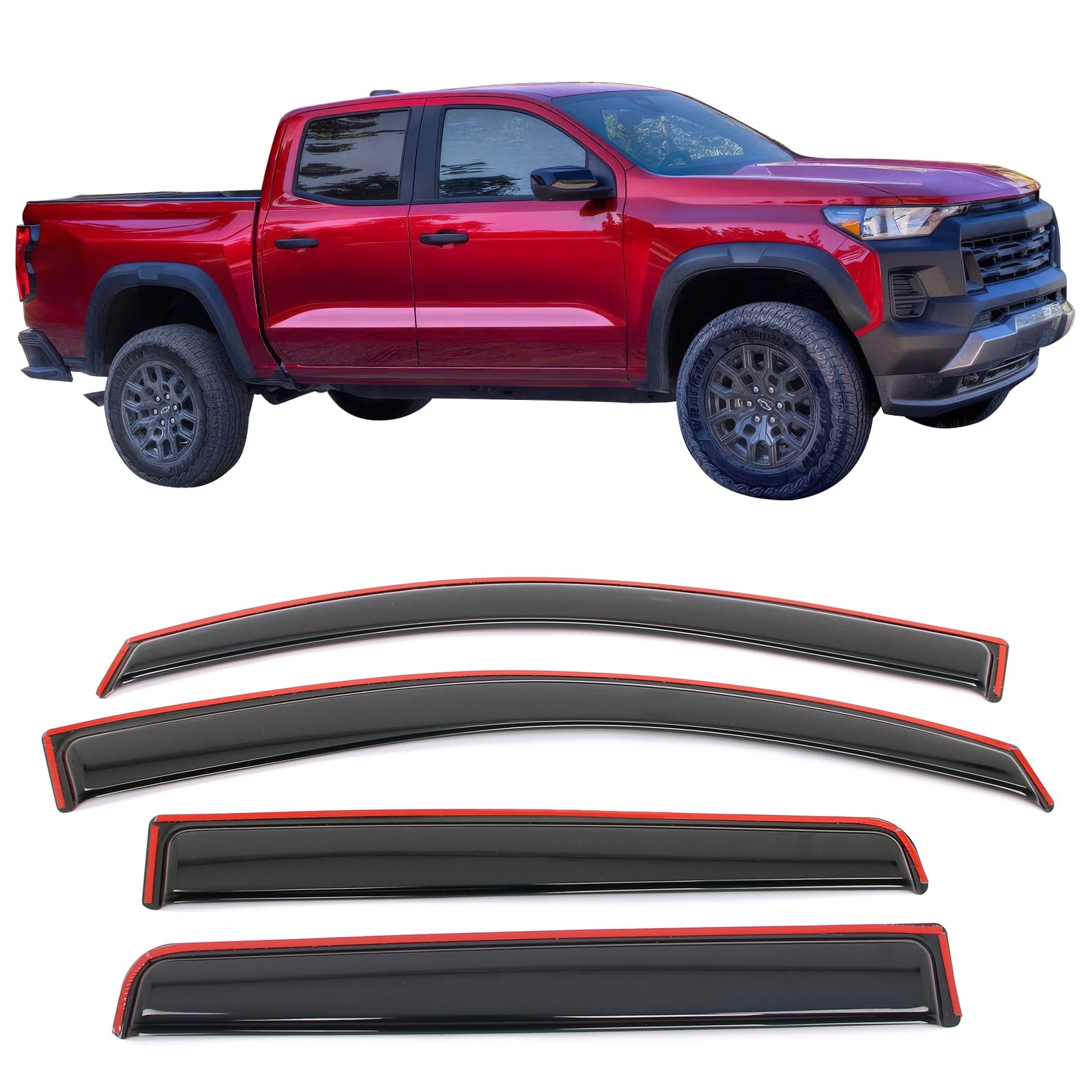 Ikon Motorsports In-Channel Window Visors for 2023-2025 Chevy Colorado ...