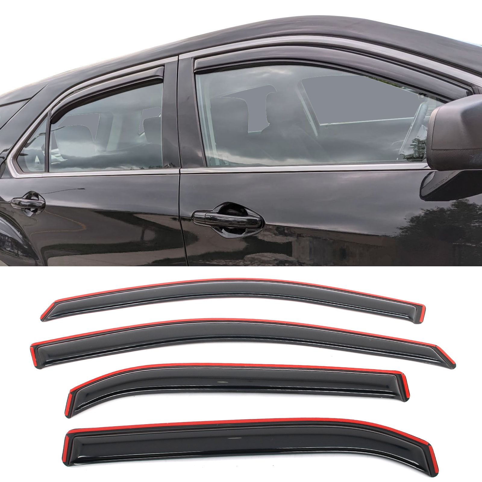 Ikon Motorsports In-Channel Window Visors for 2010-2017 Chevy Equinox ...