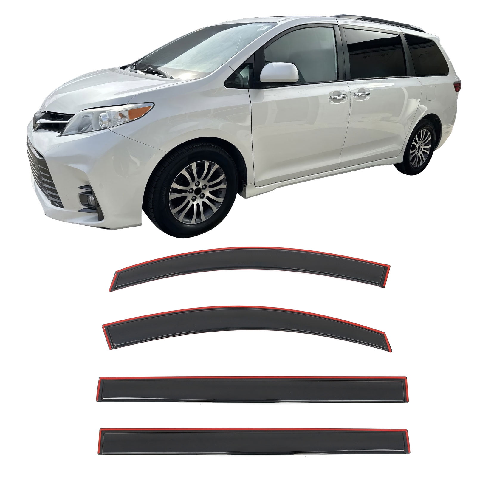 Ikon Motorsports In-Channel Window Visors for 2011-2020 Toyota Sienna ...