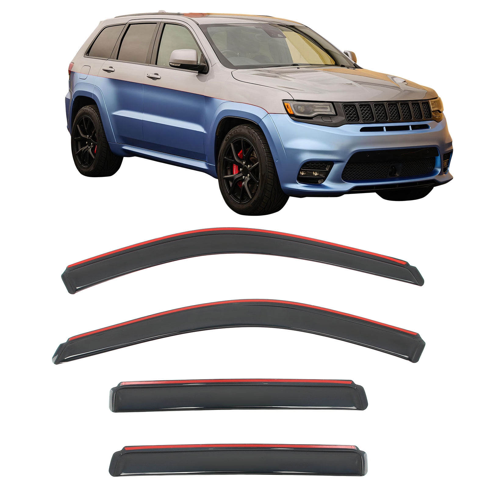 Ikon Motorsports In-Channel Window Visors for 2011-2021 Jeep Grand ...