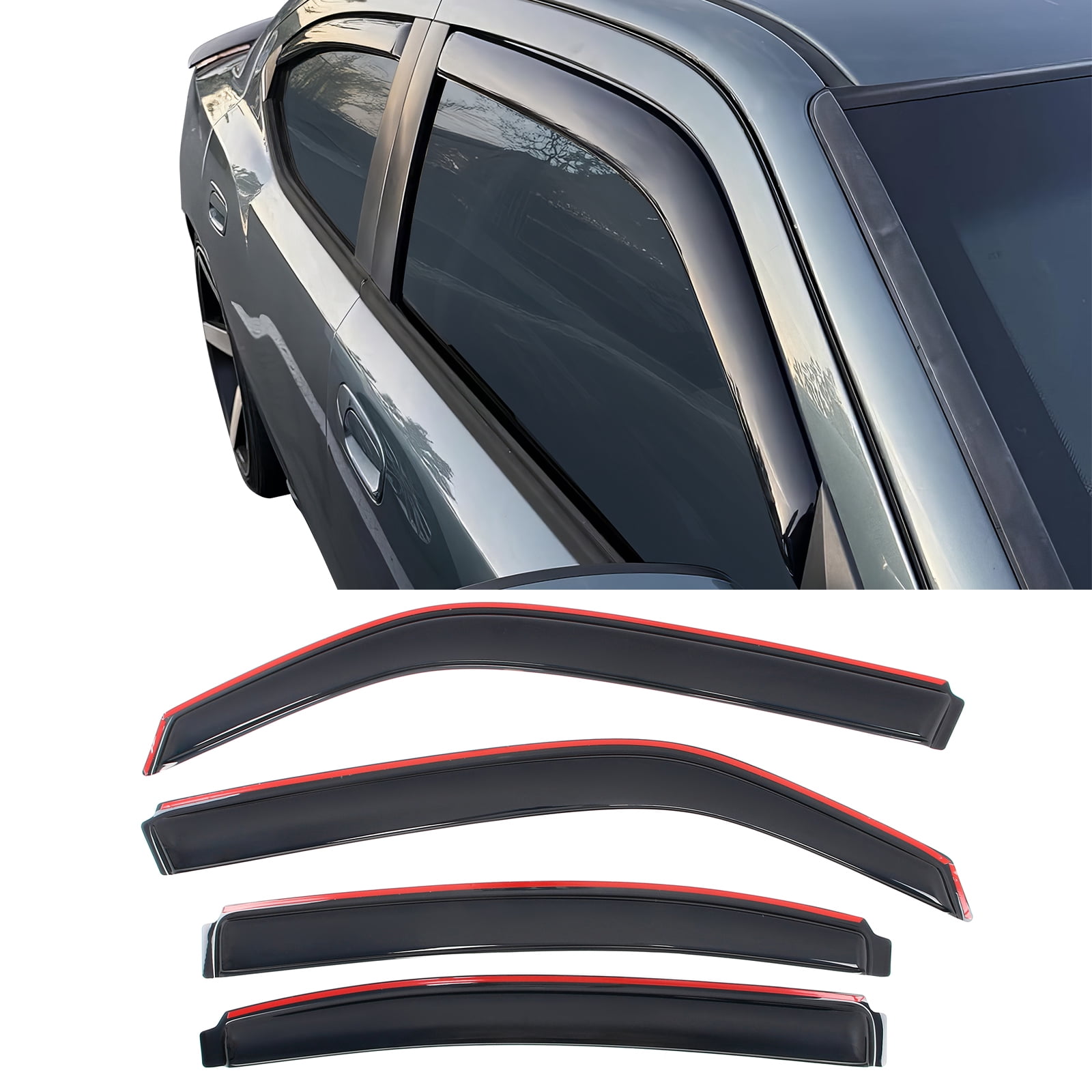 Ikon Motorsports In-Channel Window Visors Fits 2006-2010 Dodge Charger ...