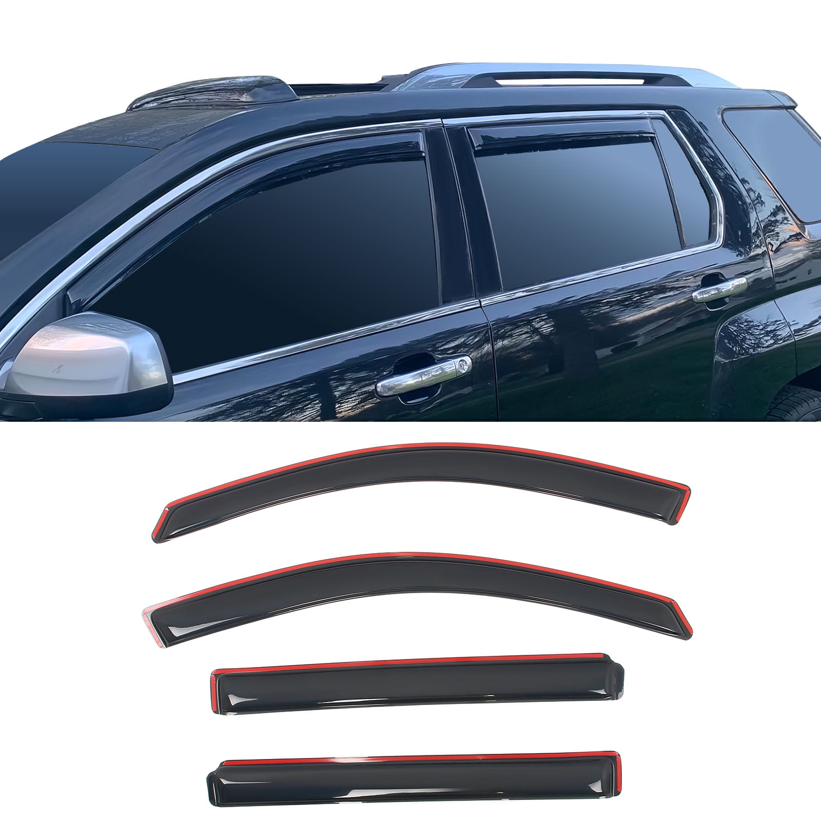 Ikon Motorsports In-Channel Window Visors Fits 2010-2017 GMC Terrain ...
