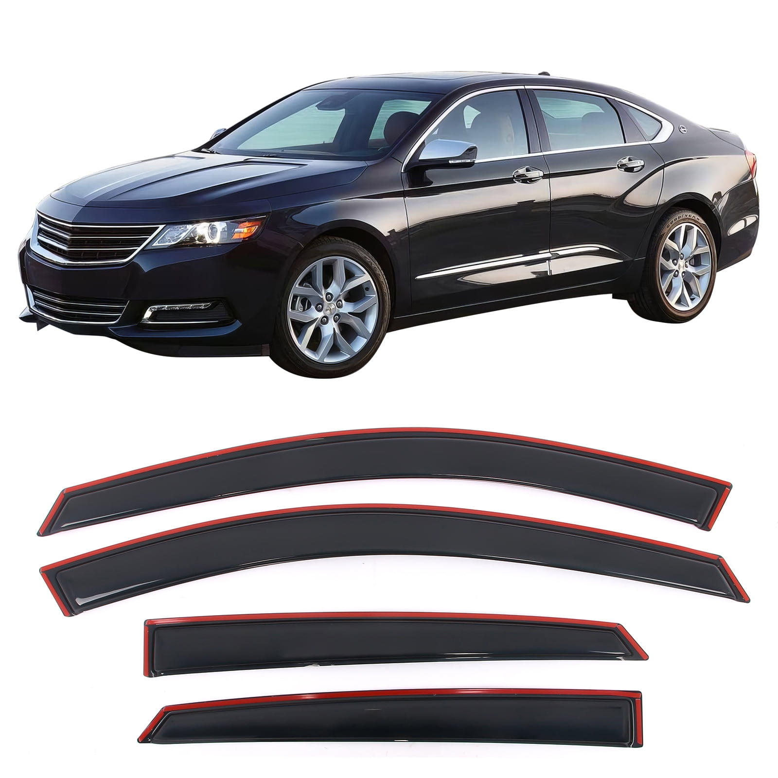 Ikon Motorsports In-Channel Window Visors Fits 2014-2020 Chevrolet ...