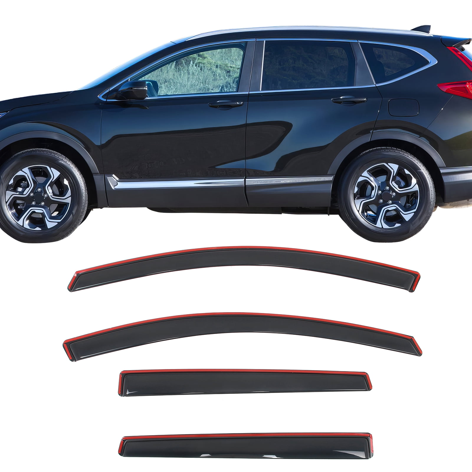 Ikon Motorsports In-Channel Window Visors Fits 2017-2022 Honda CR-V ...