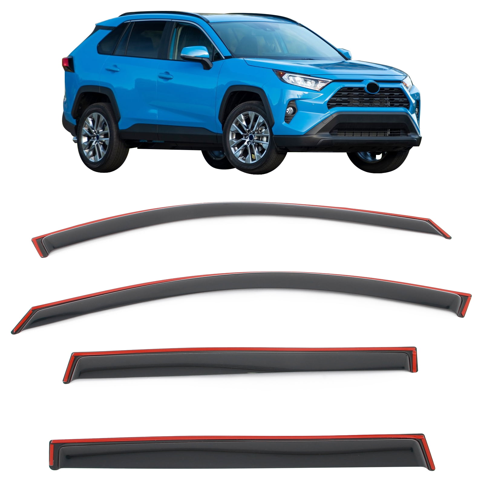 Ikon Motorsports In-Channel Window Visors Fits 2019-2025 Toyota RAV4 ...