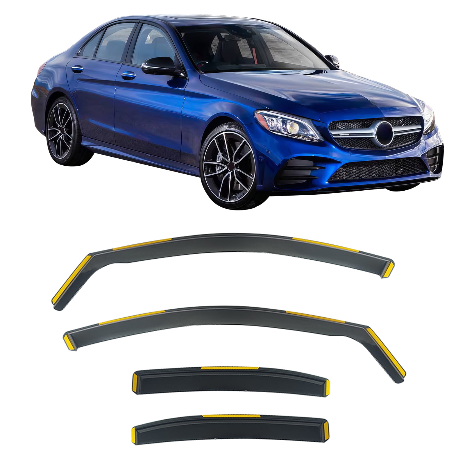 Ikon Motorsports In-Channel Window Visors Sun Shades Vent Rain Guards ...