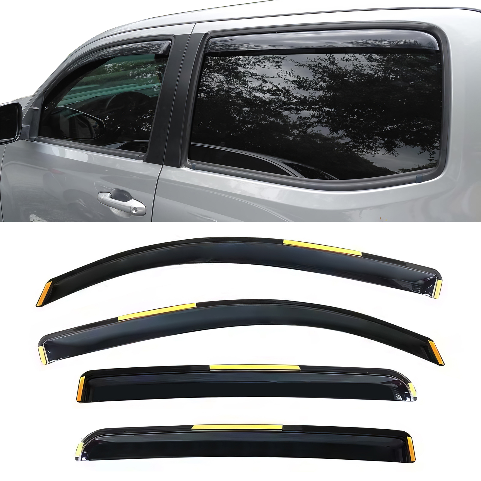 Ikon Motorsports In-Channel Window Visors Sun Shades Vent Rain Guards ...