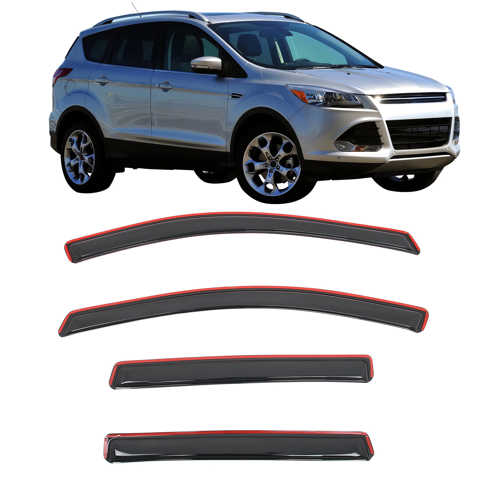 Ikon Motorsports In-Channel Window Visors for 2013-2019 Ford Escape ...