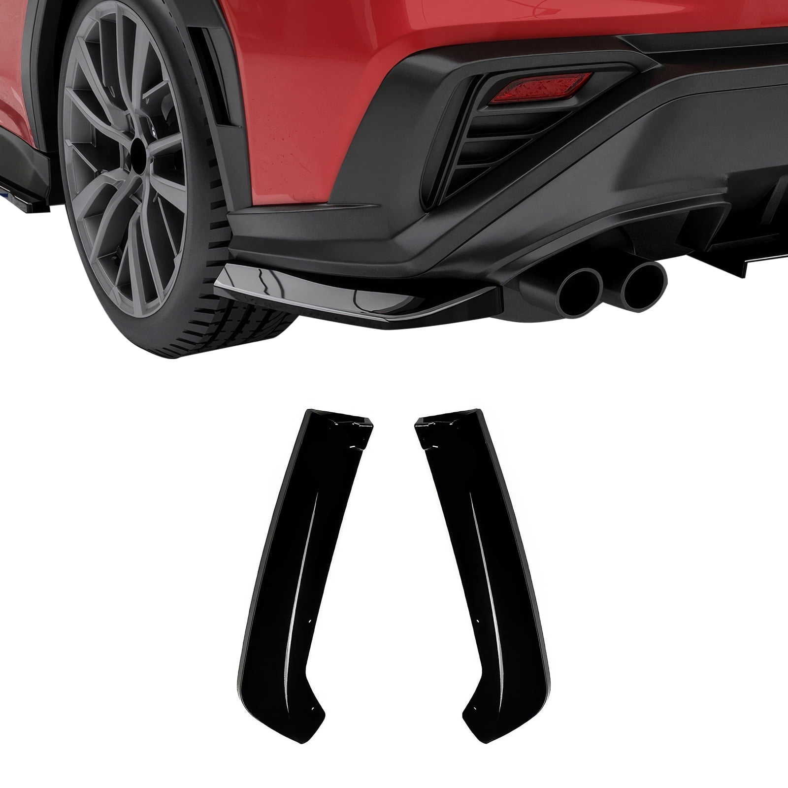 Ikon Motorsports Rear Bumper Aprons Fits 2022-2025 Subaru WRX Gloss ...