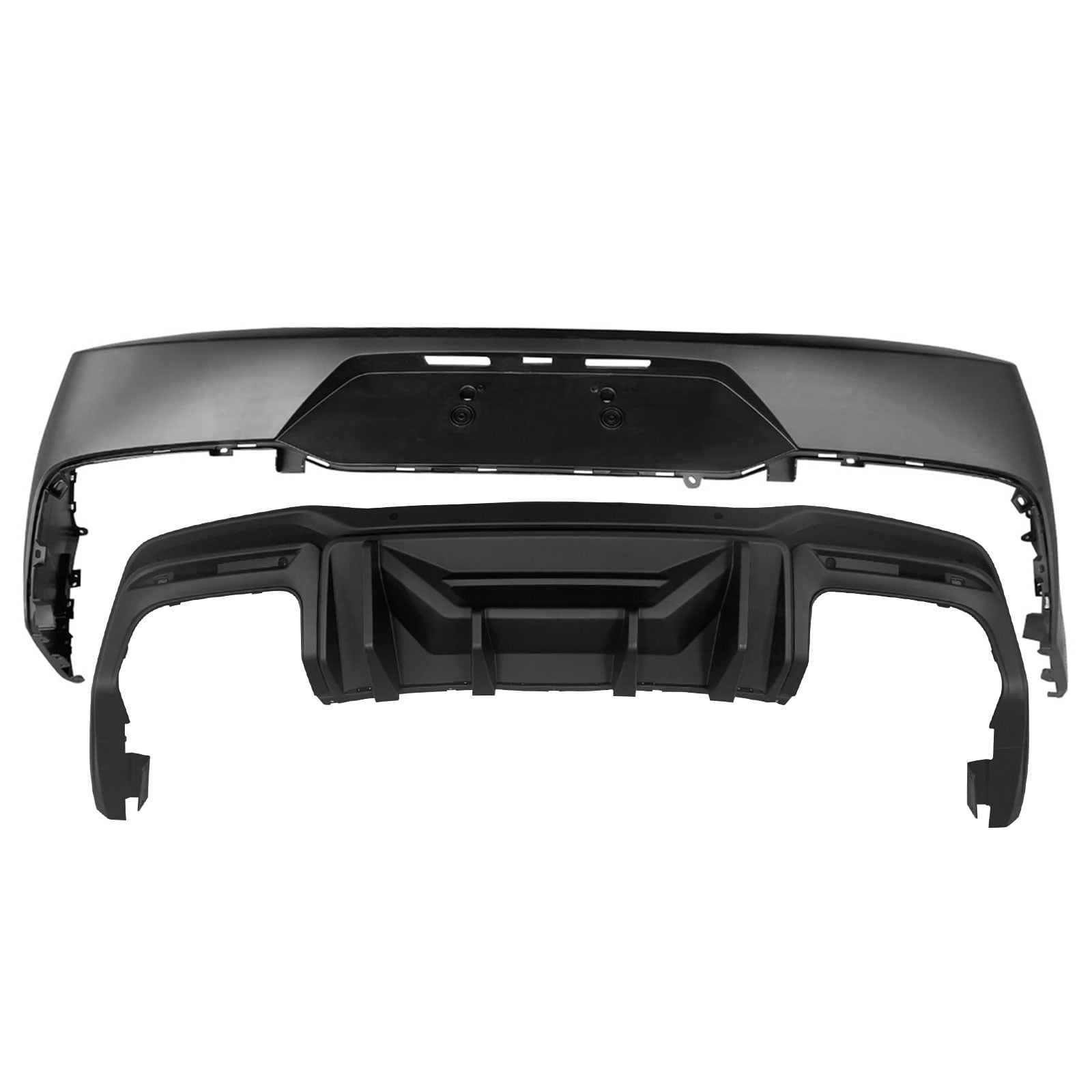 Ikon Motorsports Rear Bumper Conversion W/ Diffuser Lip Compatible with ...