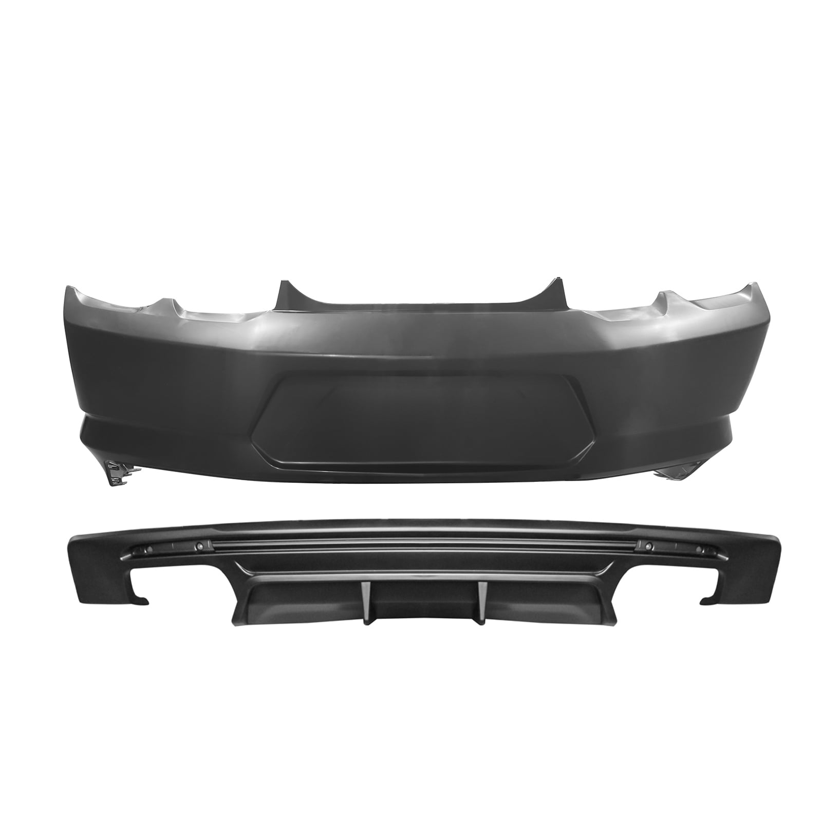 Ikon Motorsports Rear Bumper Cover & Diffuser Compatible With 2019-2024 ...