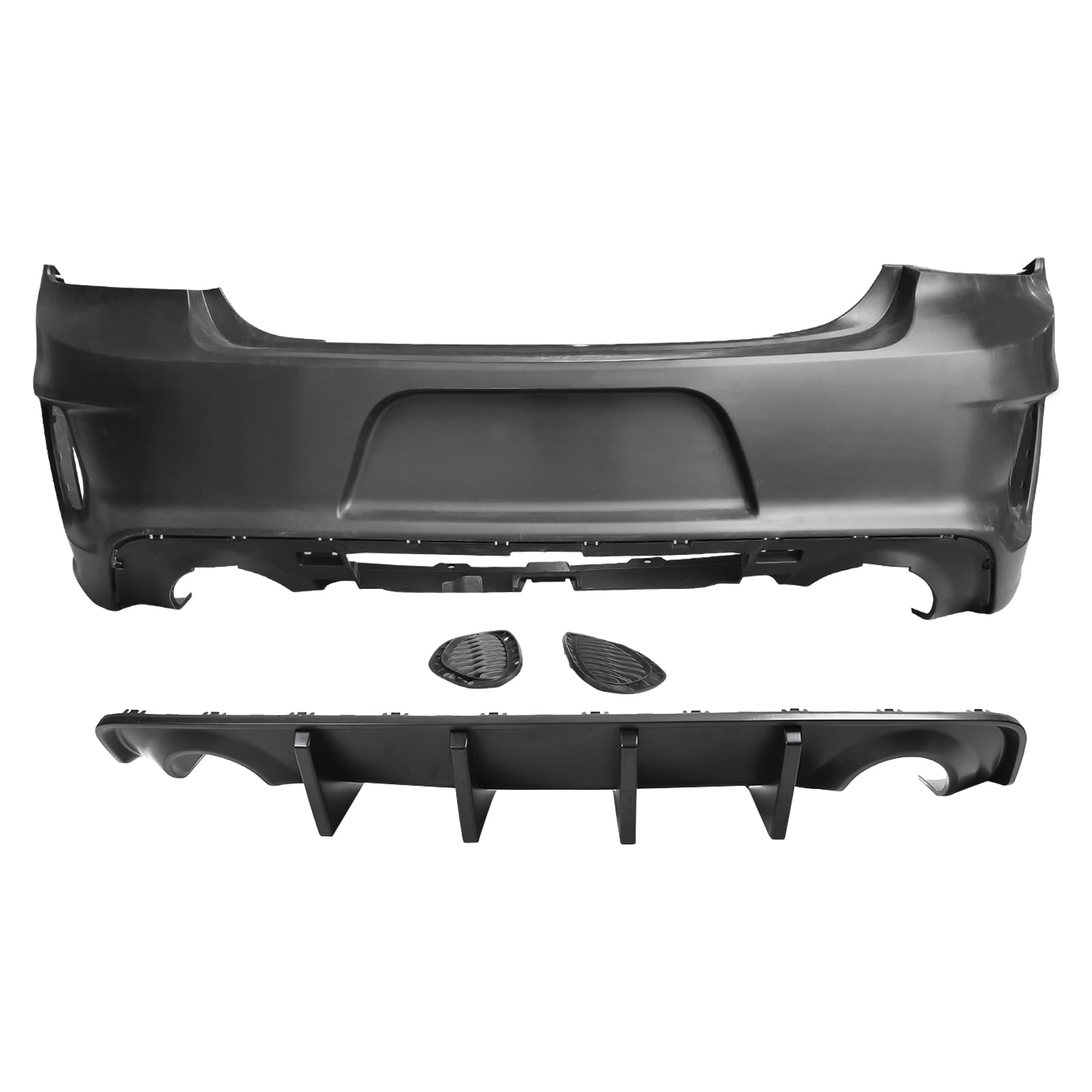 Ikon Motorsports Rear Bumper Cover W/ Diffuser Lip Compatible With 2020 ...