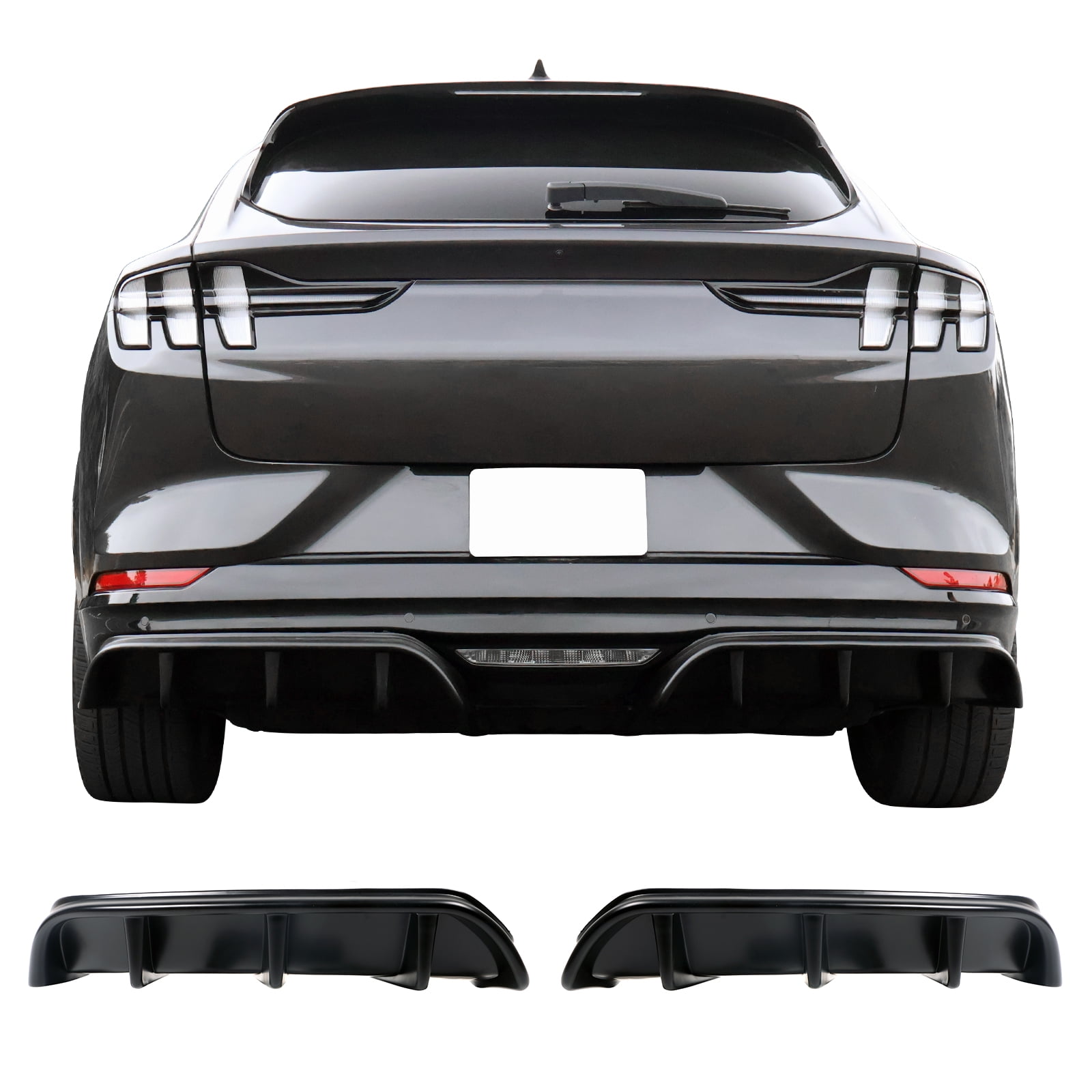 Ikon Motorsports Rear Diffuser Compatible With 2021-2024 Ford Mustang ...