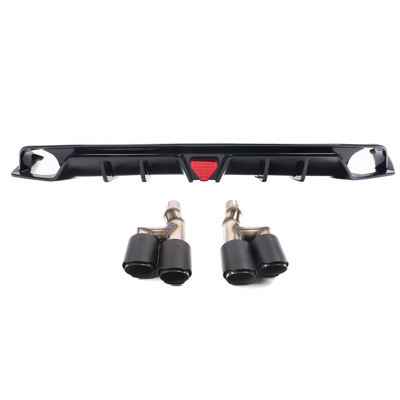 Ikon Motorsports Rear Diffuser Compatible With 2022-2024 Honda Civic EX ...