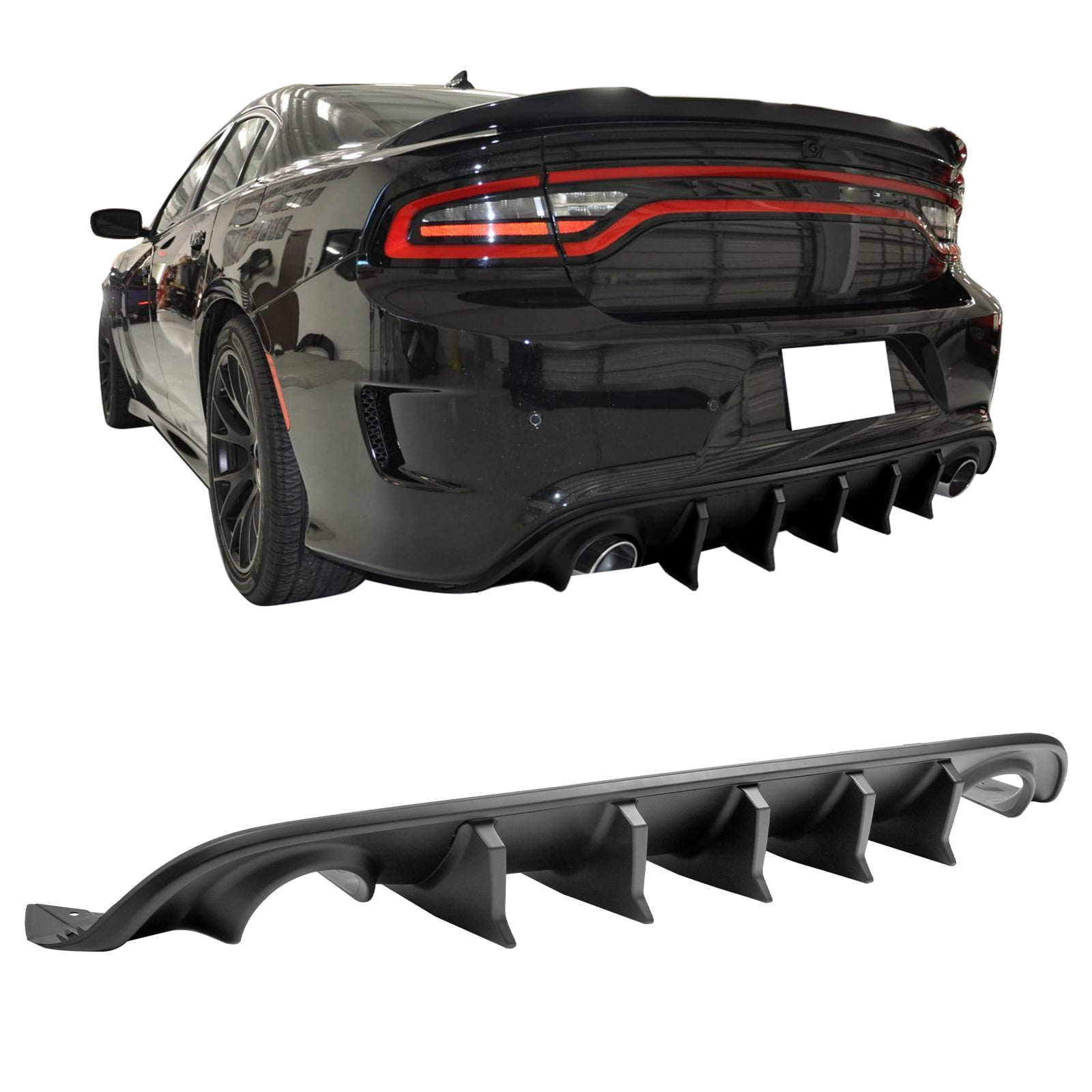 Ikon Motorsports Rear Diffuser Compatible with 15-22 Dodge Charger IKON ...