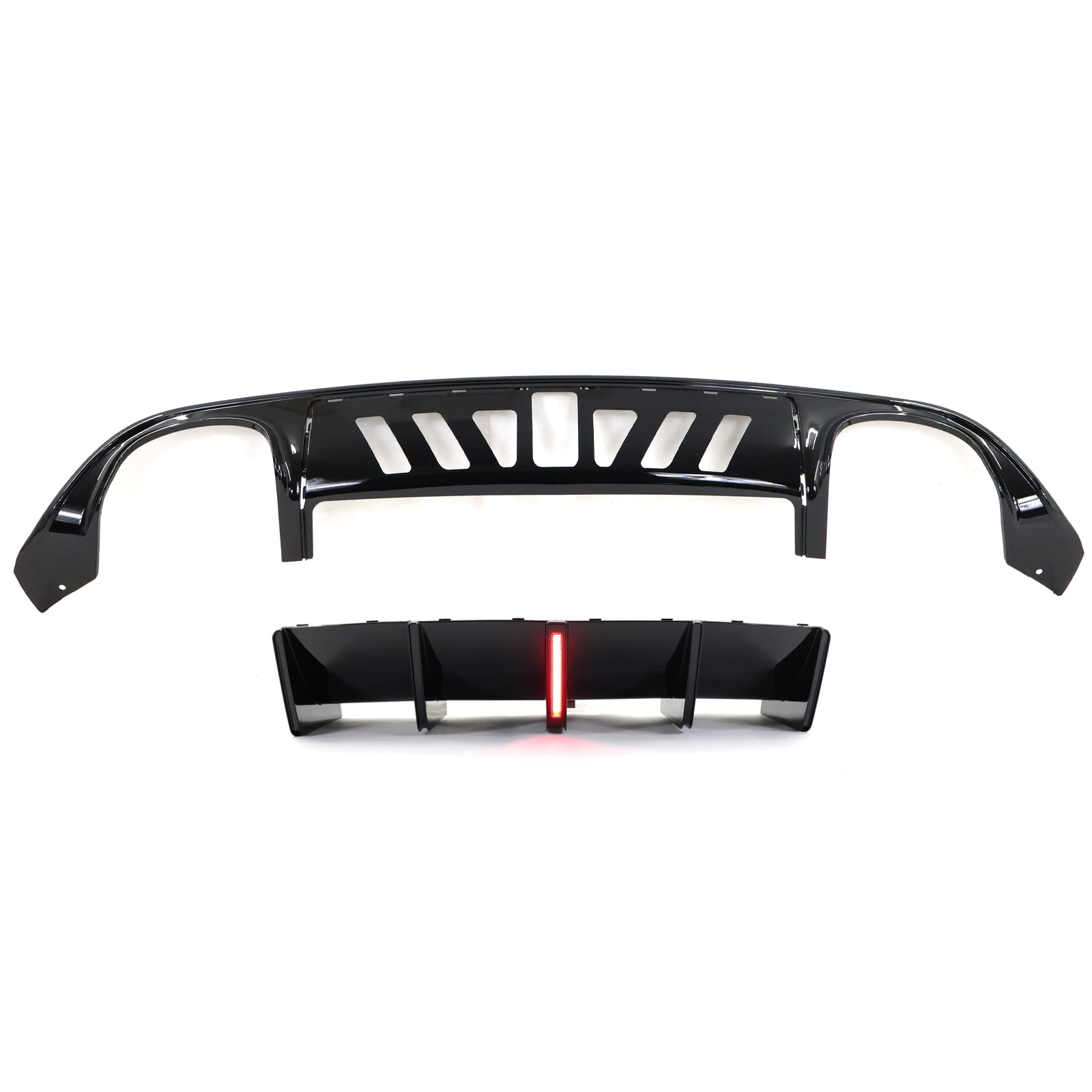 Ikon Motorsports Rear Diffuser w/ LED Light Compatible with 15-23 Dodge ...
