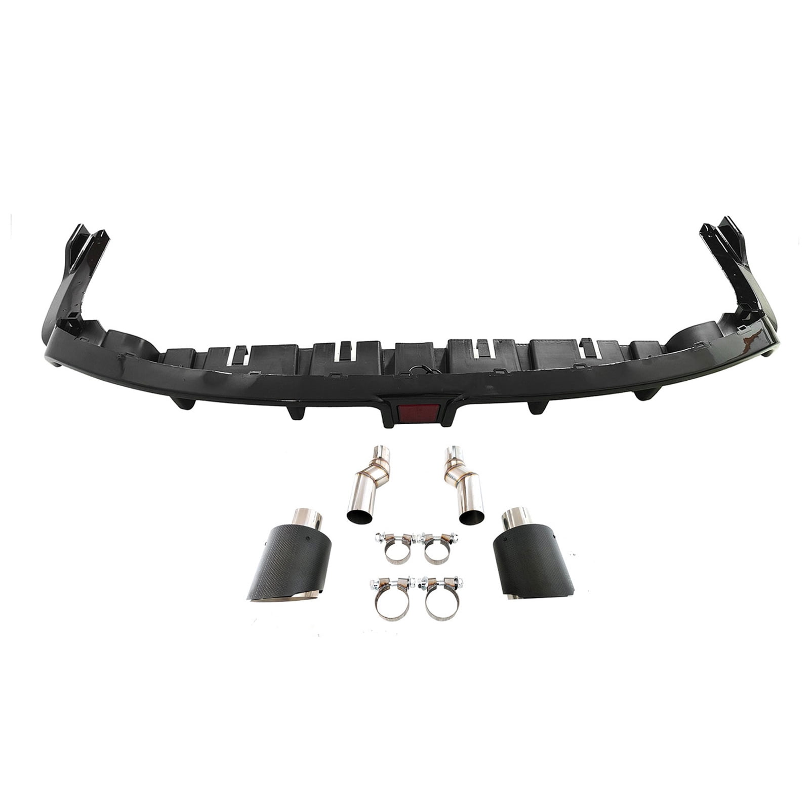Ikon Motorsports Rear Side Corner Aprons + Rear Bumper Diffuser W/LED ...