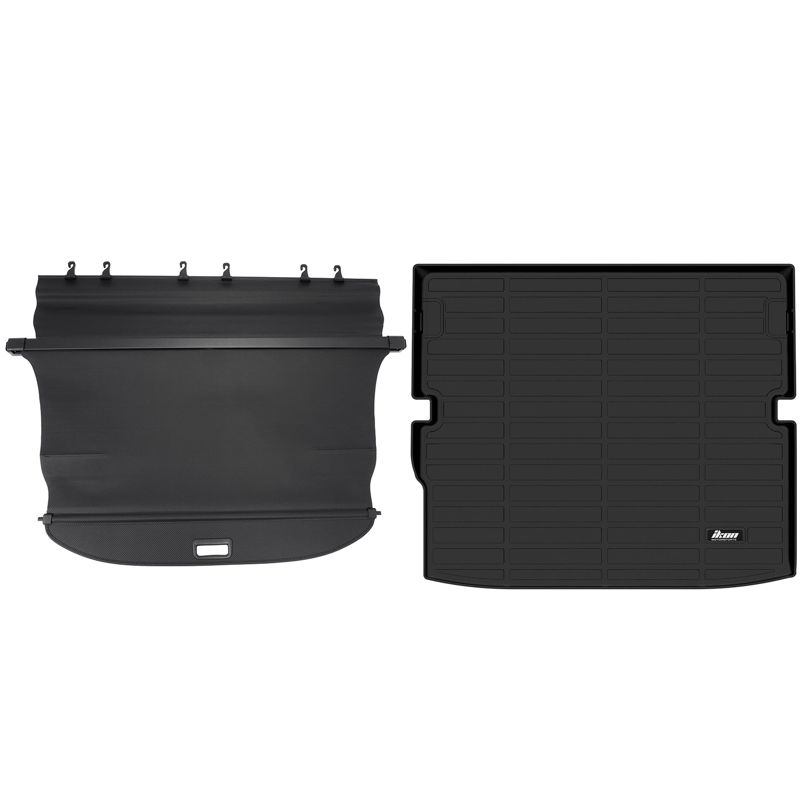 Ikon Motorsports Retractable Rear Cargo Cover + 3D TPE Trunk Mat For ...