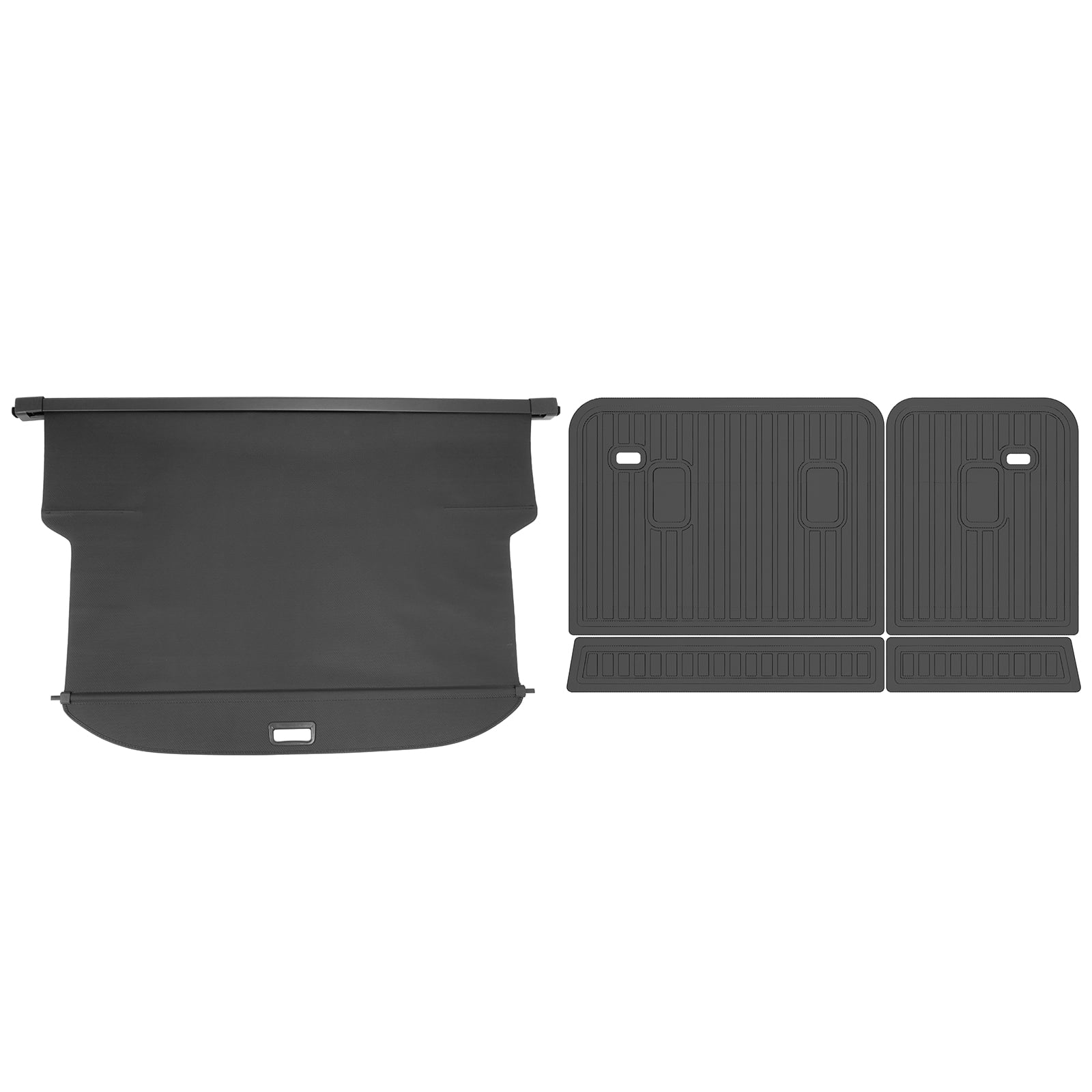 Ikon Motorsports Retractable Rear Trunk Cargo Cover + TPE Backrest Mats ...