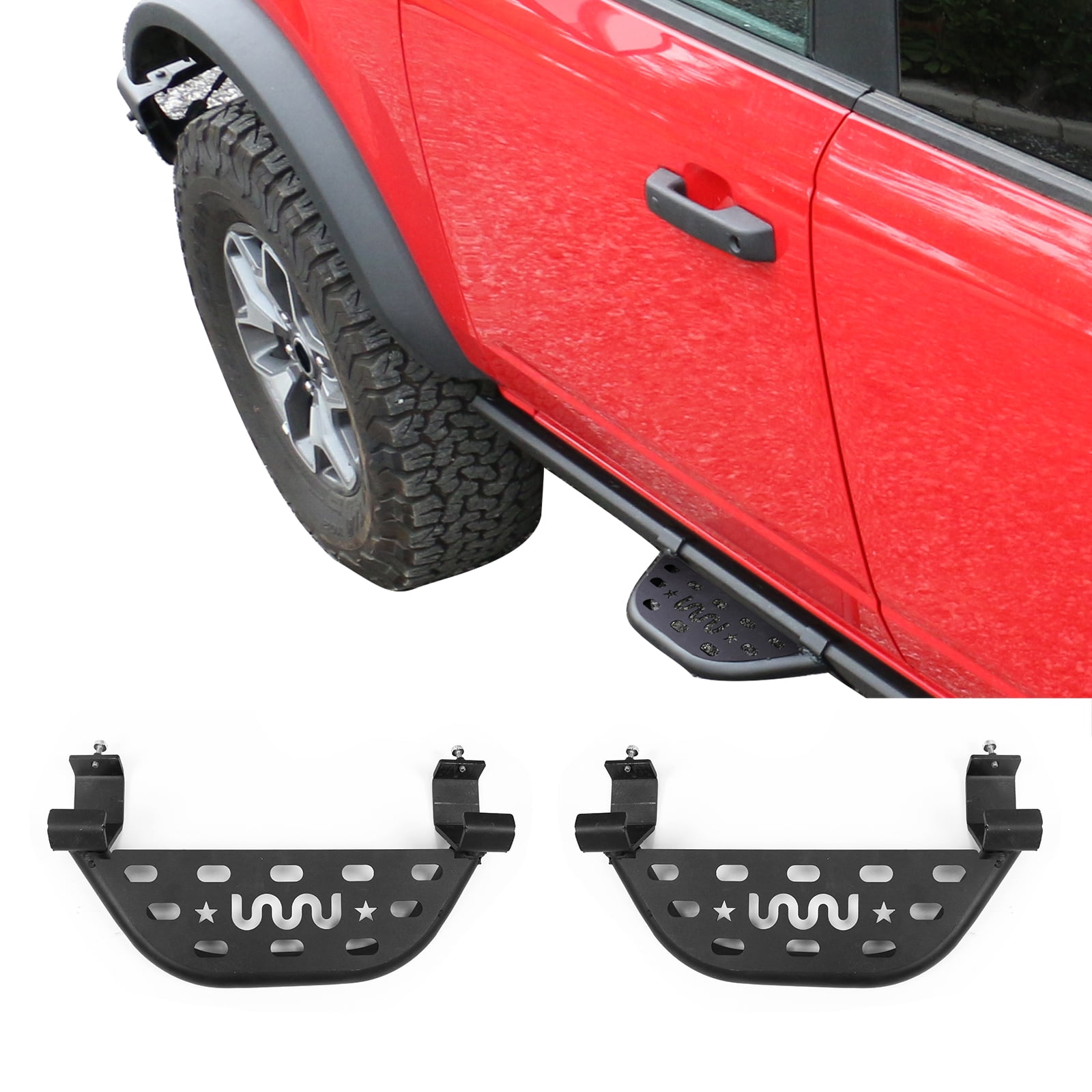 Ikon Motorsports Rock Rail Side Steps Compatible With 2021-2025 Ford ...