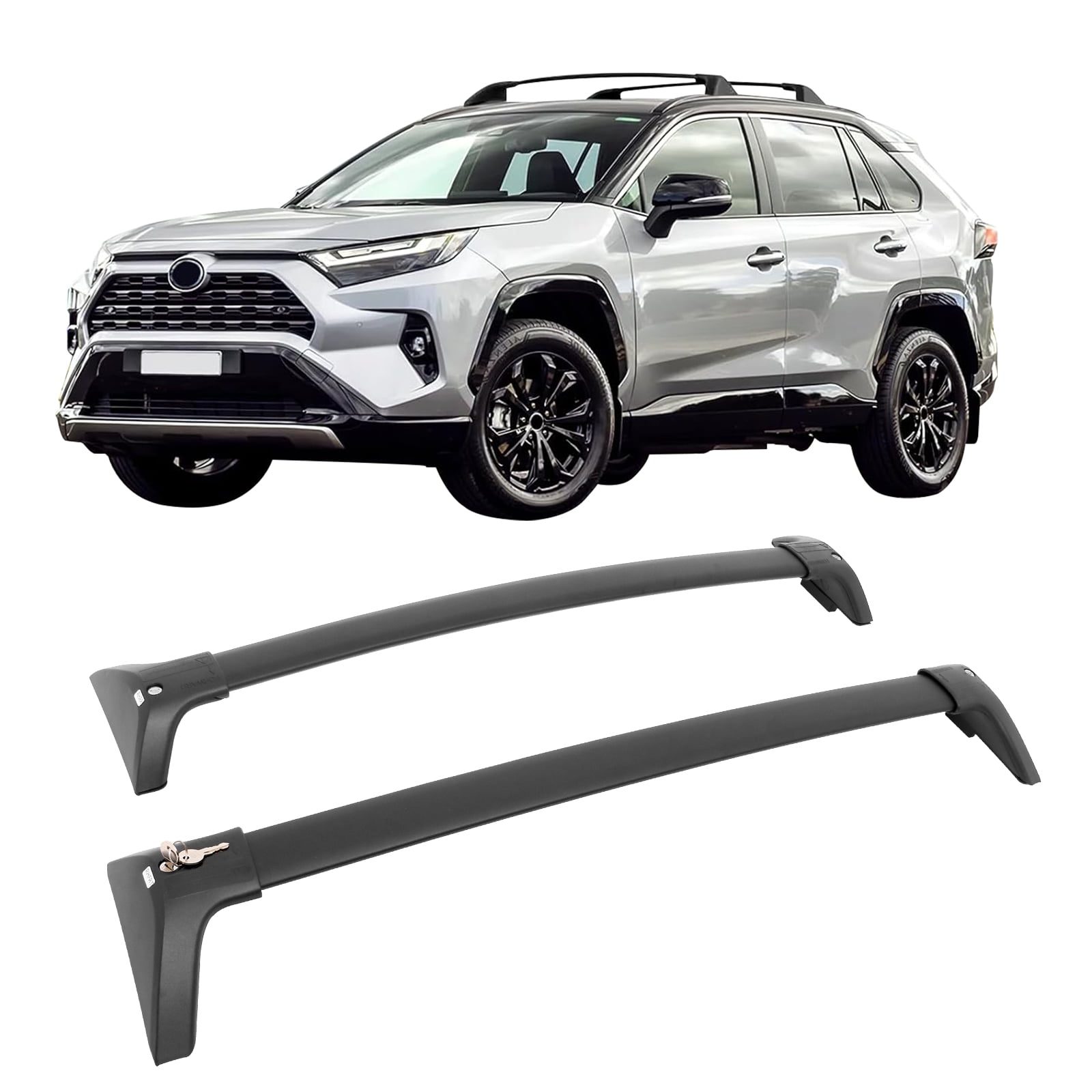 Ikon Motorsports Roof Rack Cross Bars Compatible With 2019-2025 Toyota ...