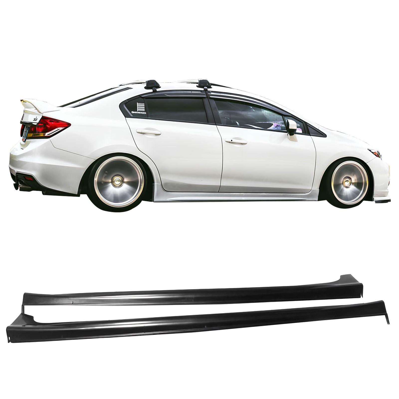 Ikon Motorsports Side Skirts Extention Compatible with 2012-2015 Honda ...
