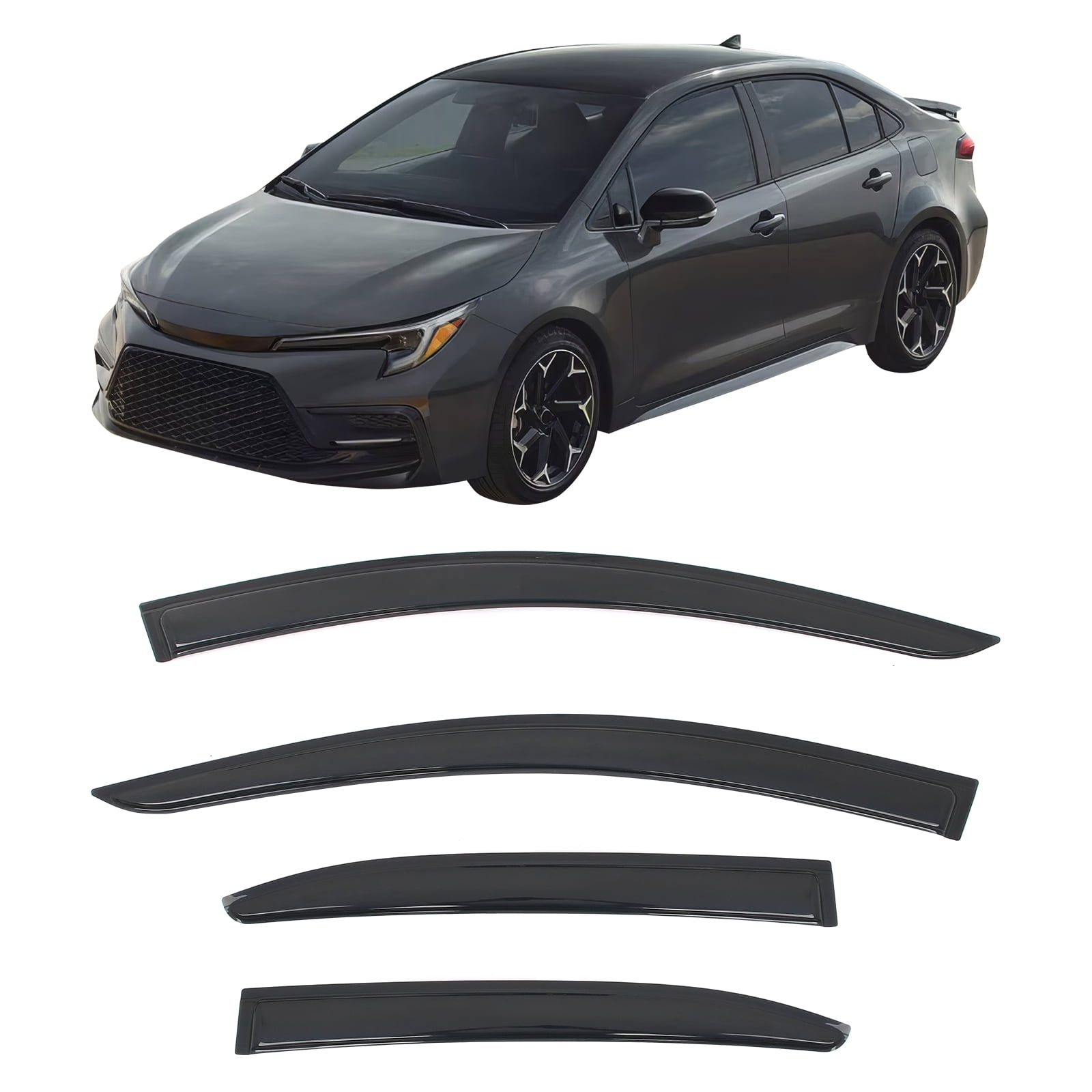 Ikon Motorsports Tape-On Window Visors Compatible With Fits 2020-2026 ...