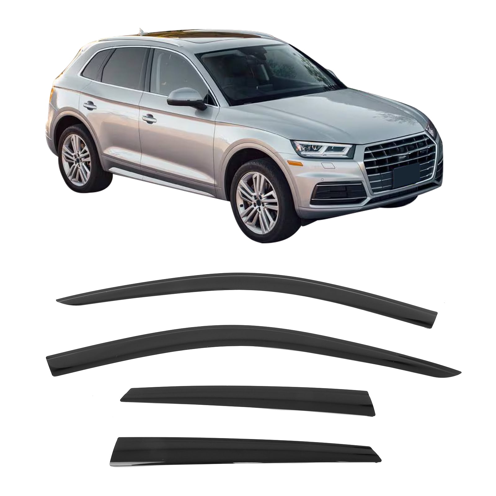 Ikon Motorsports Tape-On Window Visors Vent Rain Sun Guards Deflectors ...