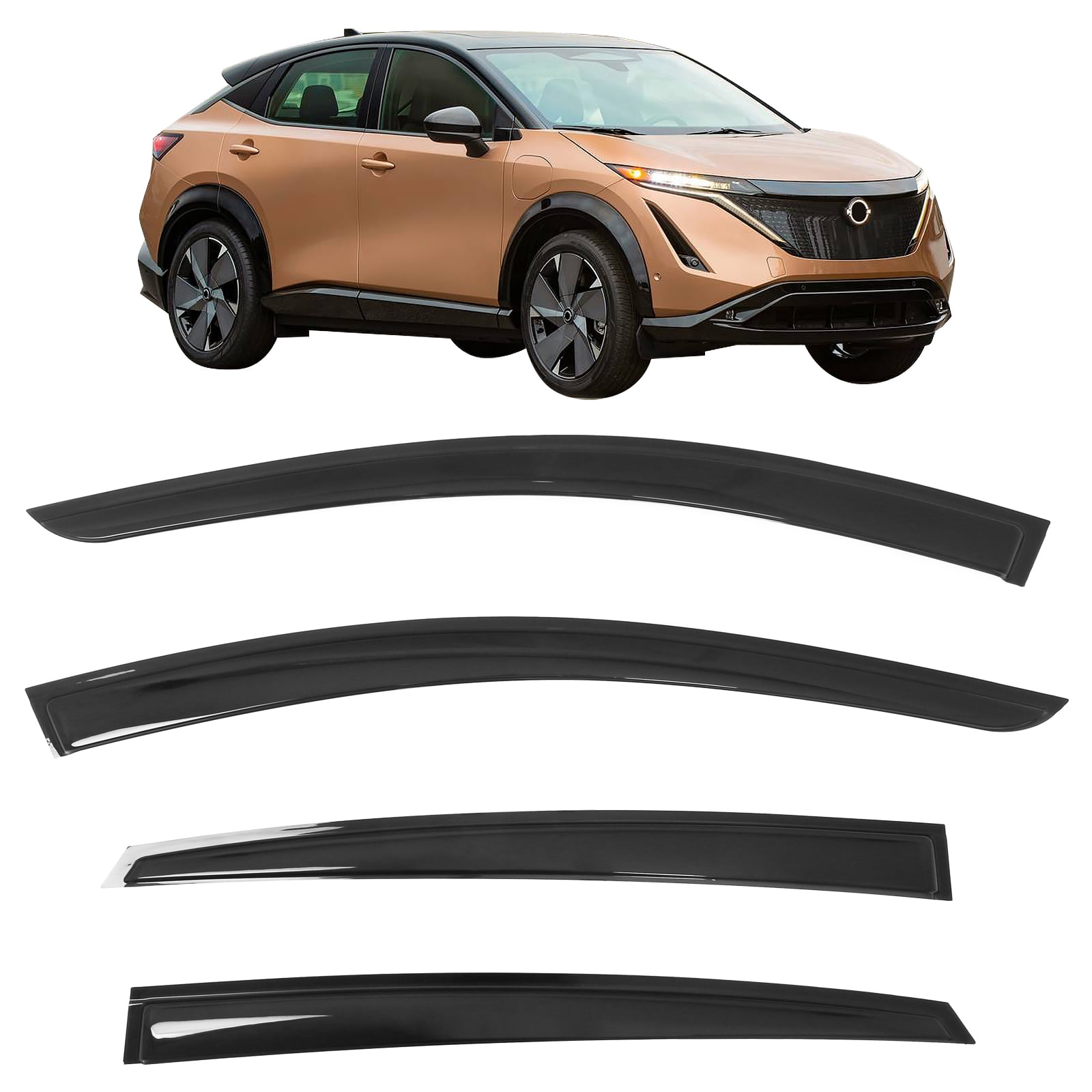 Ikon Motorsports Tape-On Window Visors Vent Wind Rain Sun Guards ...