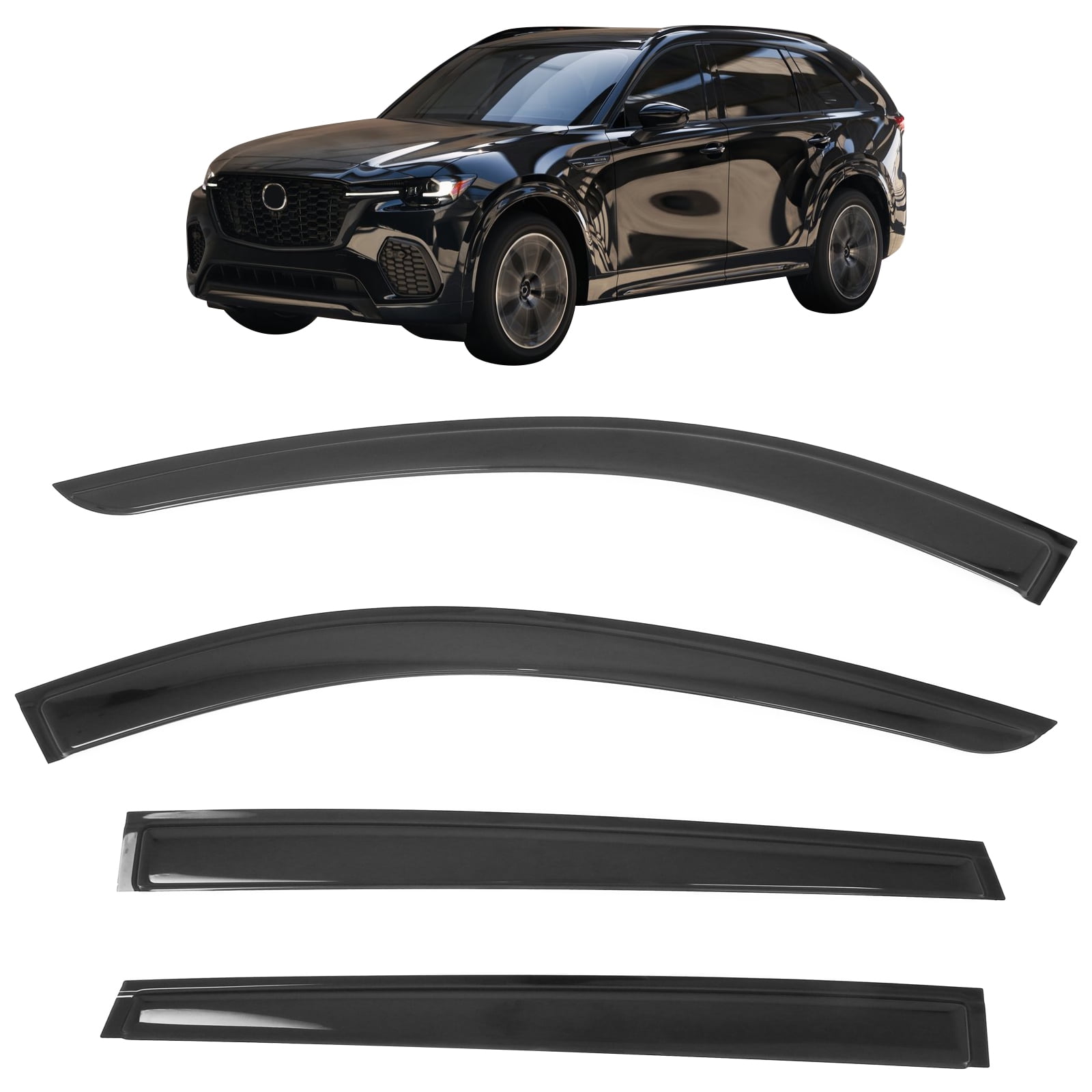 Ikon Motorsports Tape-On Window Visors Vent Wind Rain Sun Guards ...