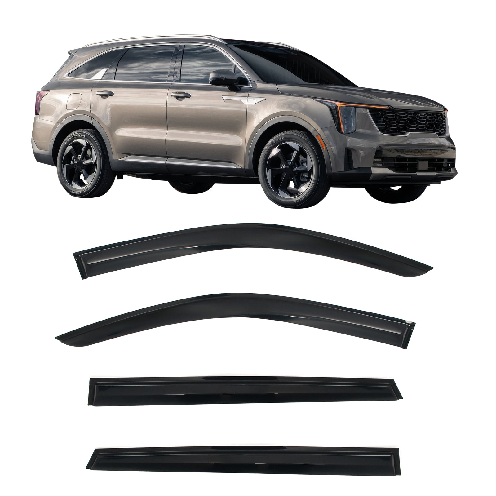 Ikon Motorsports Tape On Window Visors for 2021-2025 Kia Sorento, Mugen ...