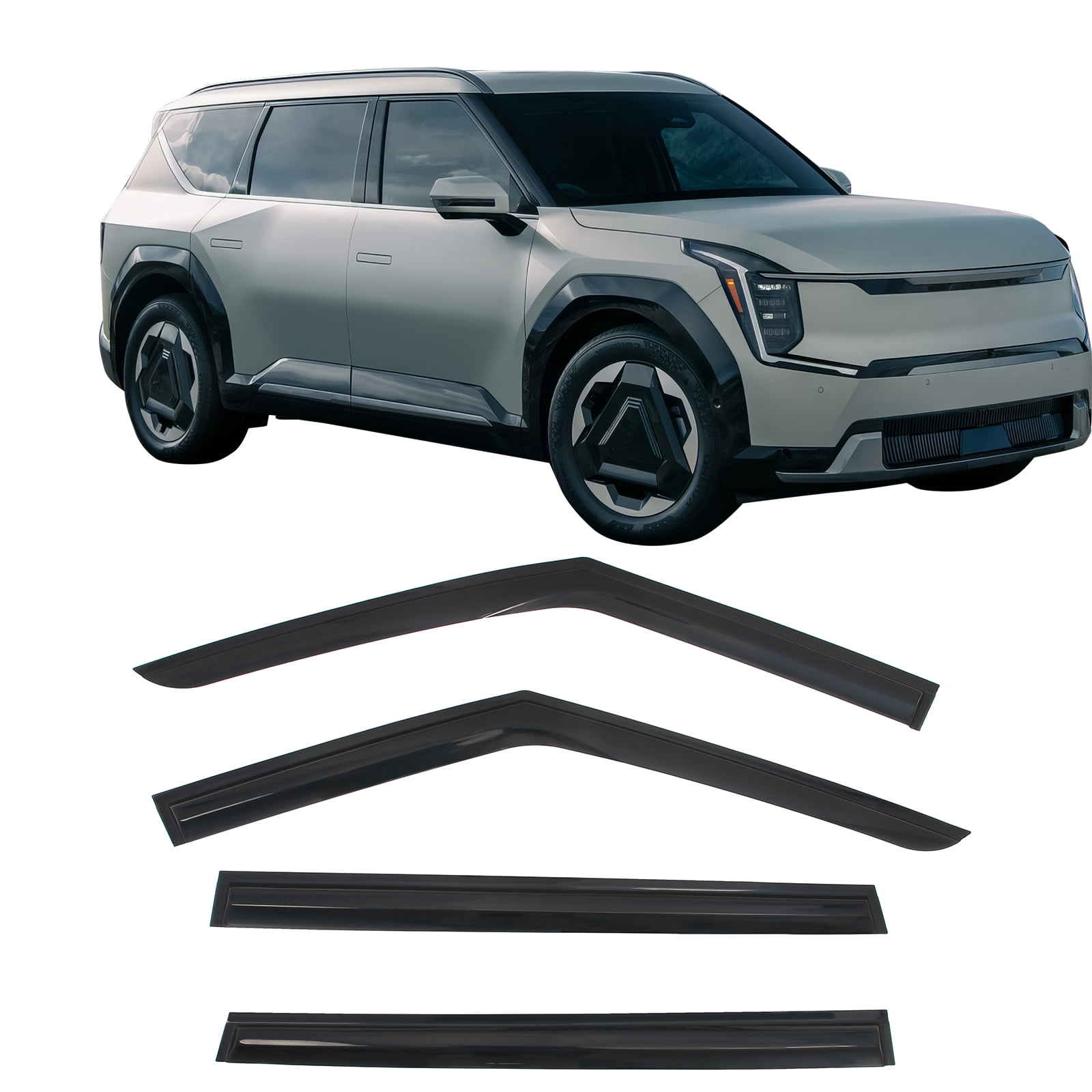Ikon Motorsports Tape On Window Visors for 2024-2026 Kia EV9, Mugen ...