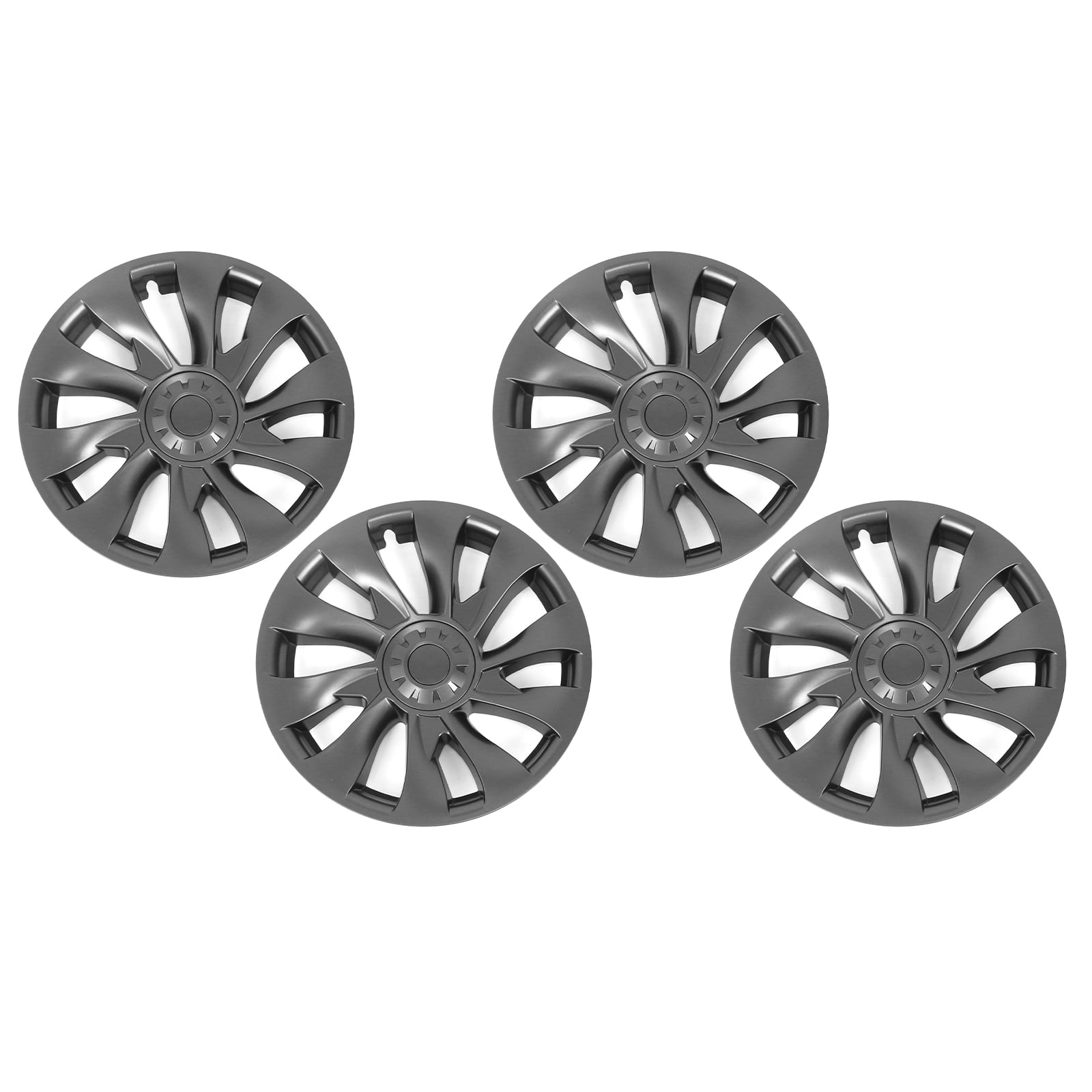 Ikon Motorsports, Tesla Model 3 Wheel Covers, Gunmetal, ABS Plastic, 18 ...