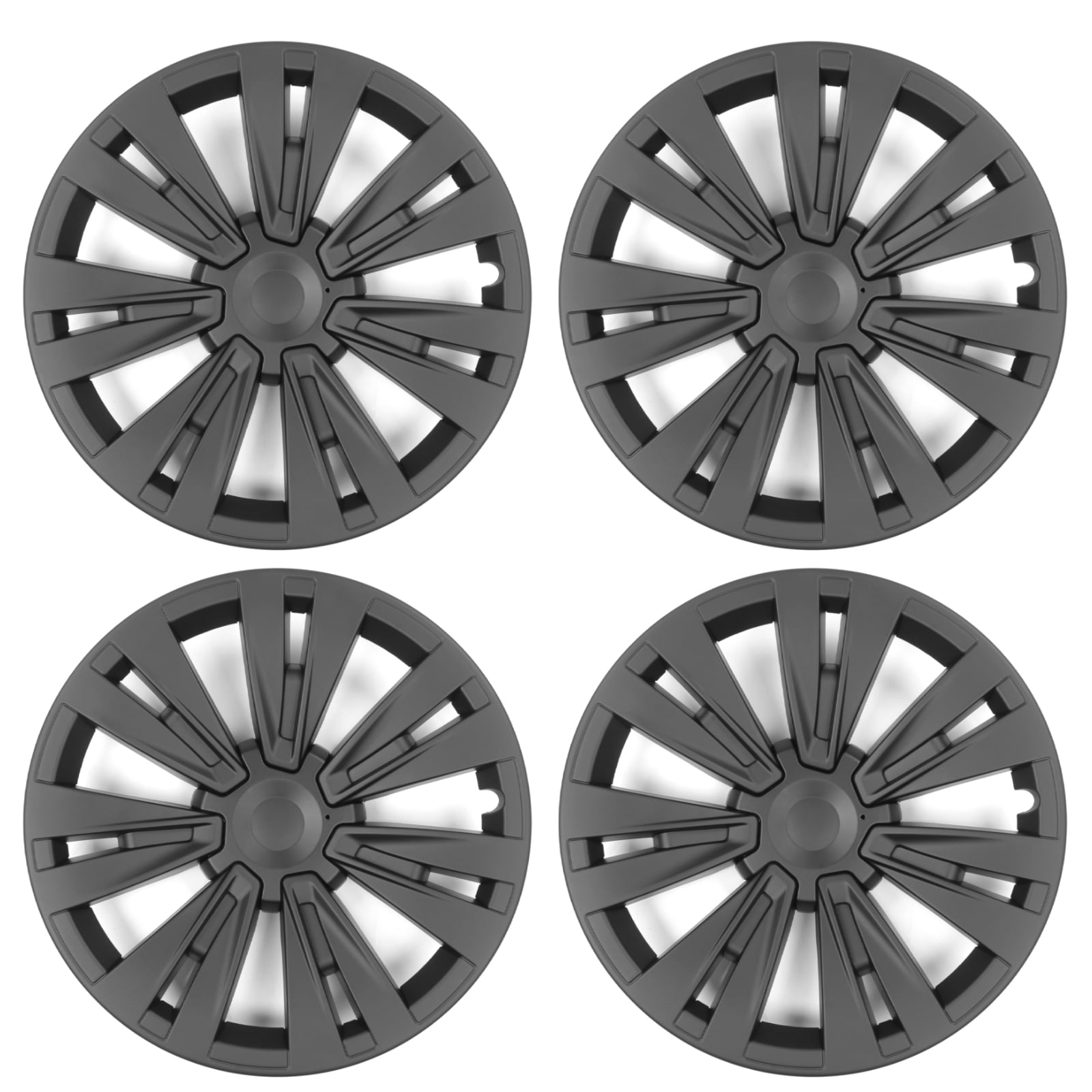 Ikon Motorsports Tesla Model Y Wheel Hubcaps Matte Black, ABS Plastic ...