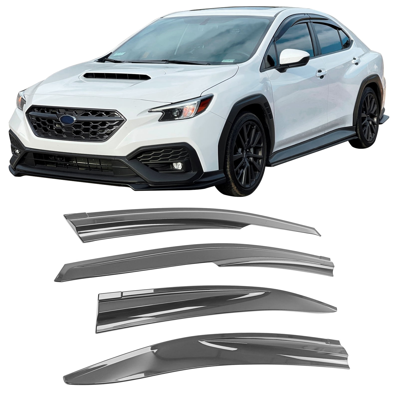Ikon Motorsports Window Visor Compatible With 2022-2025 Subaru WRX 5th ...