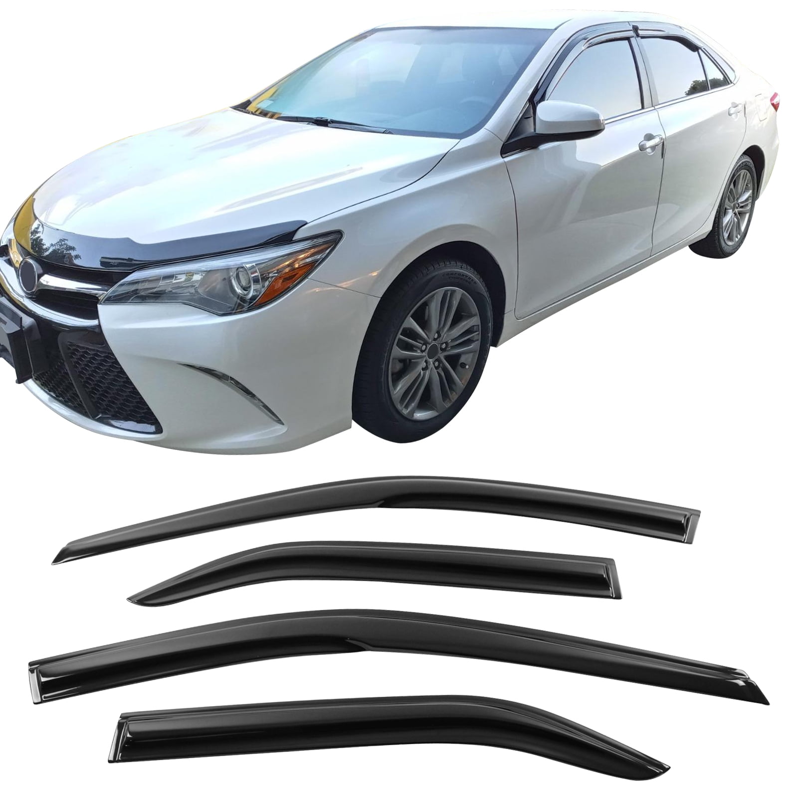 Ikon Motorsports Window Visor Compatible with 12-14 Toyota Camry XV50 ...
