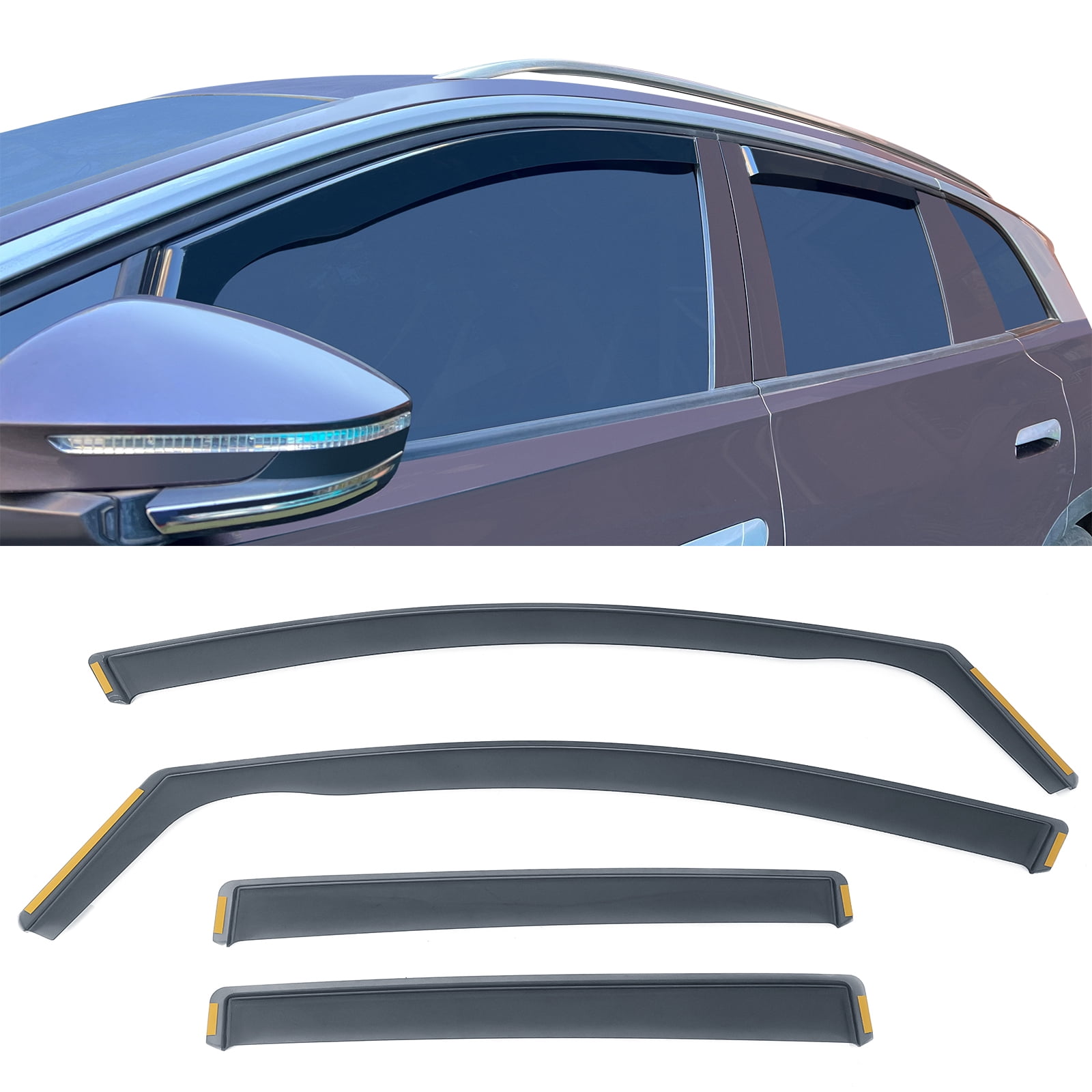 Ikon Motorsports In Channel Window Visors for 2021-2025 Volkswagen ID.4 ...
