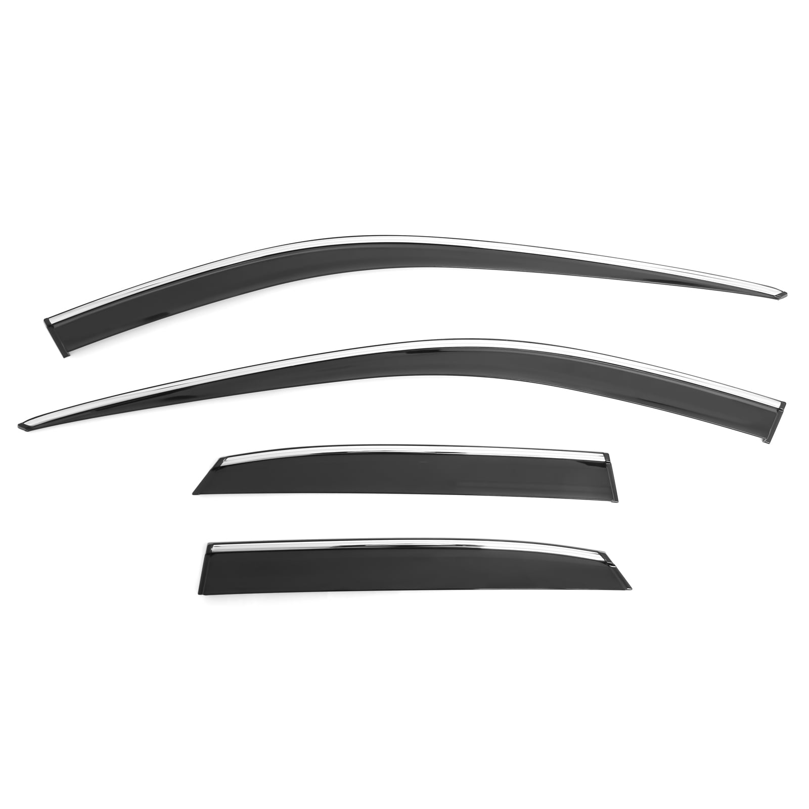 Ikon Motorsports Window Visors W/Chrome Trim Compatible With 2023-2025 ...