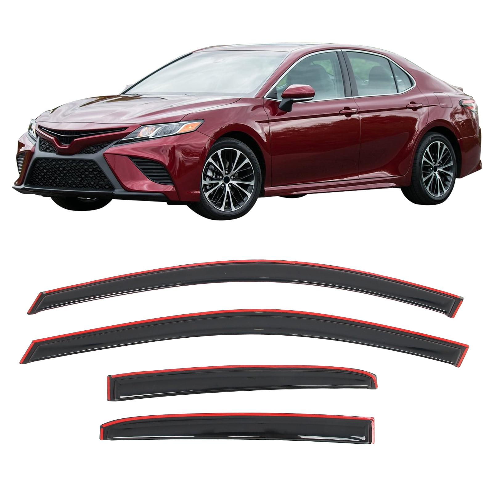 Ikon Motorsports In-Channel Window Visors for 2018-2024 Toyota Camry ...