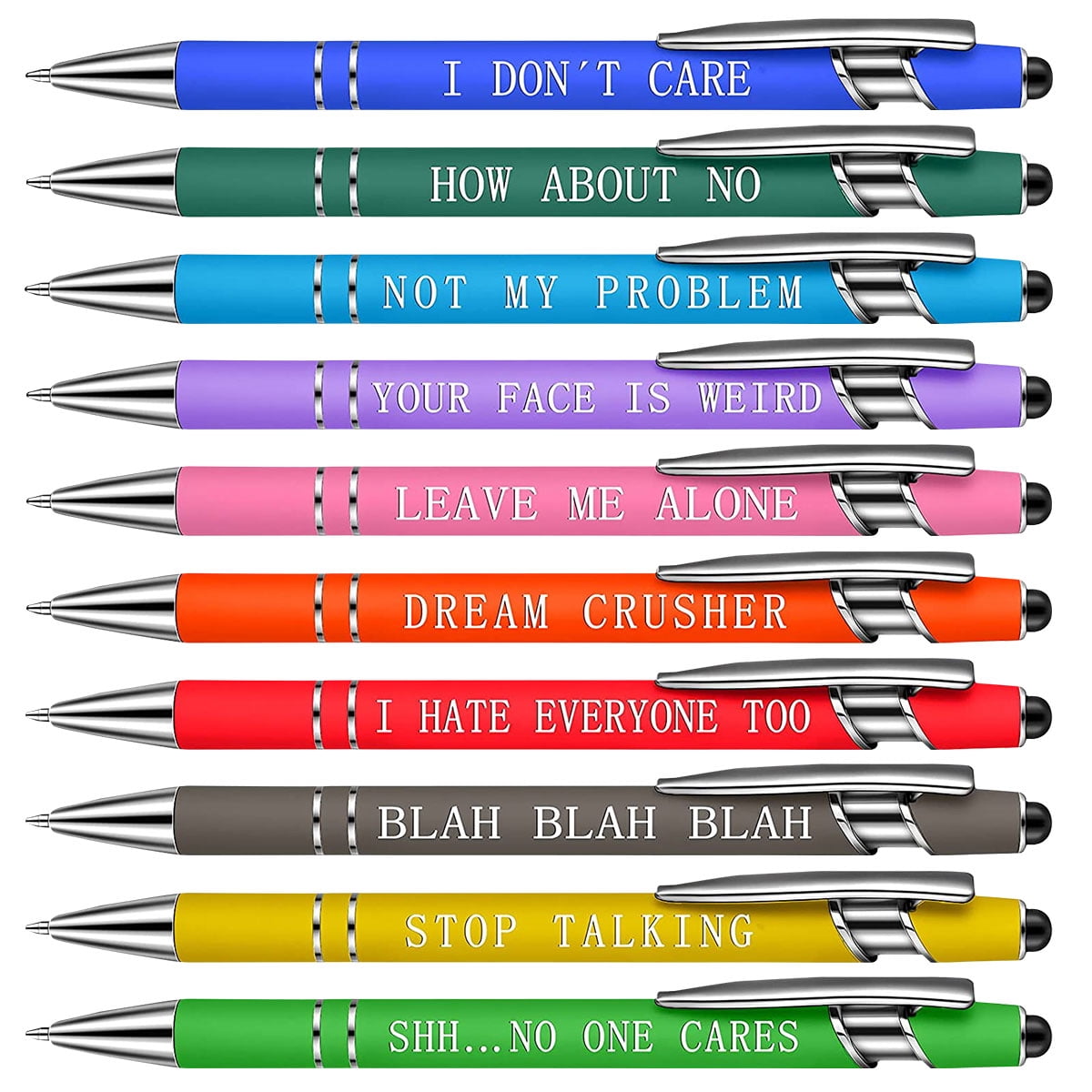 Ikoopy 10 Pcs Ballpoint Pen Set with Motivational Quotes 0.5 mm ...