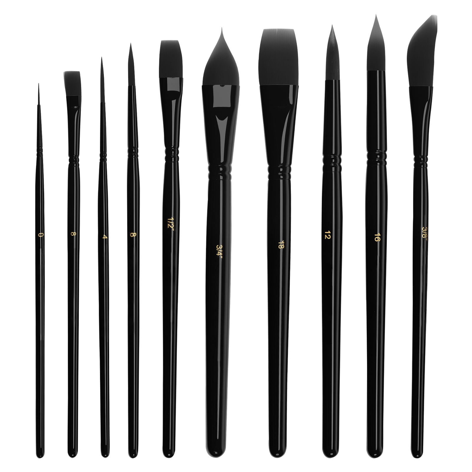 Ikoopy 10 Pcs Watercolor Paint Brush Set with Ergonomic Wood Handle ...