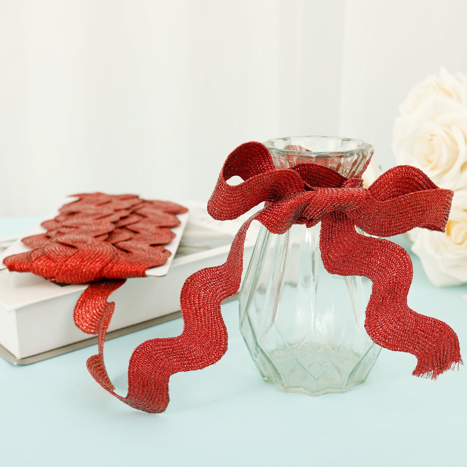 Ikoopy 10 Yards Metallic Rick Rack 25mm Wide Glitter Rick Rack Trim Zig ...