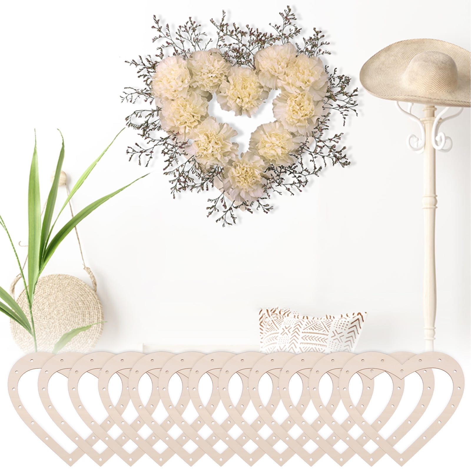 Ikoopy 12 Pack Wood Wreath Forms Kit Versatile Safe Wood Wreath Frame ...