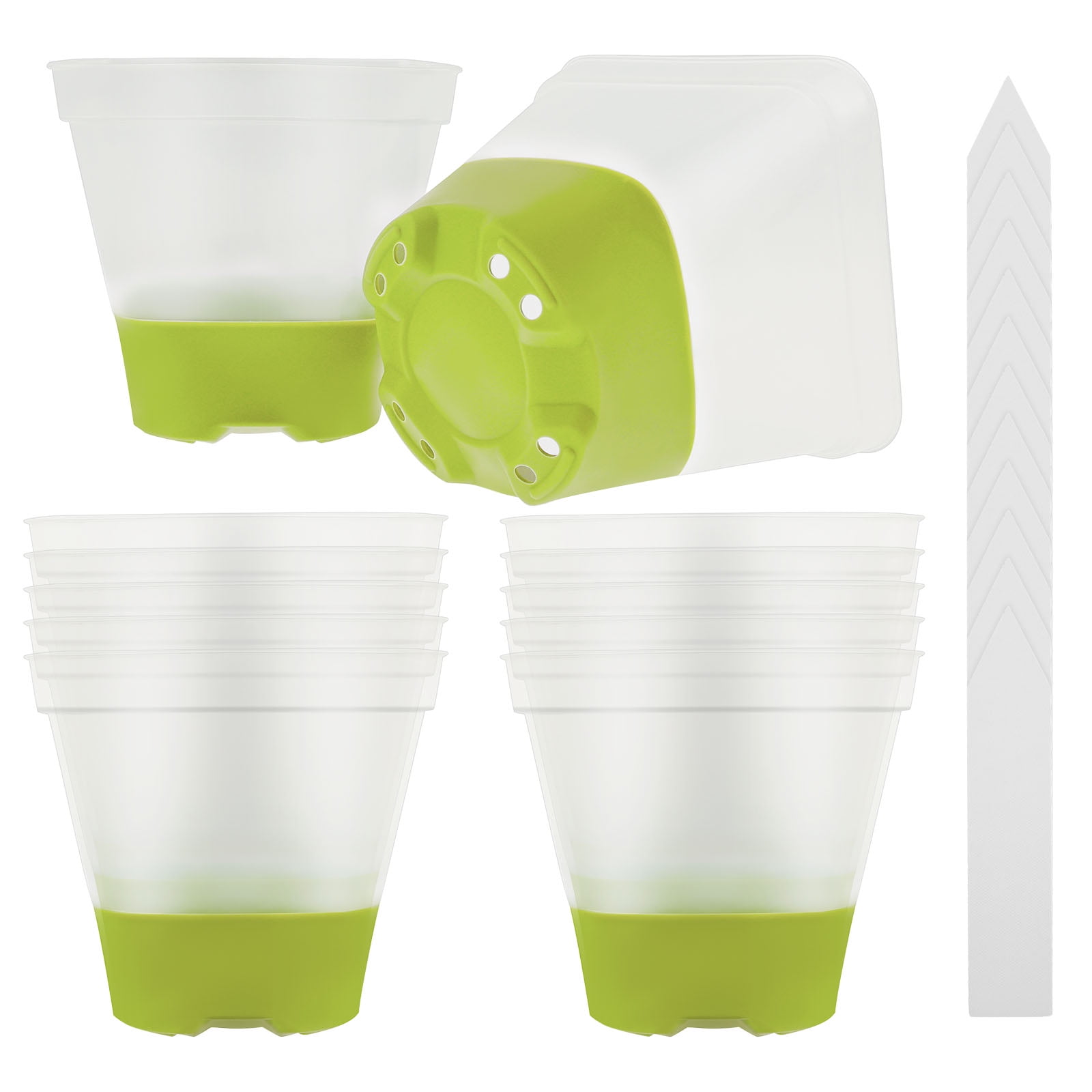 Ikoopy 12 Pcs Nursery Pots with Humidity Dome and Silicone Base ...